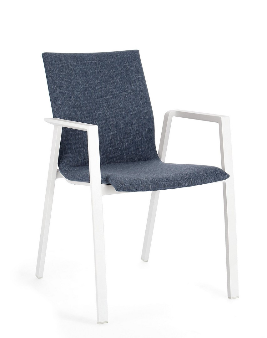 Lot de 4 Chaise de jardin sans coussin OTTAWA en Aluminium Blanc ...