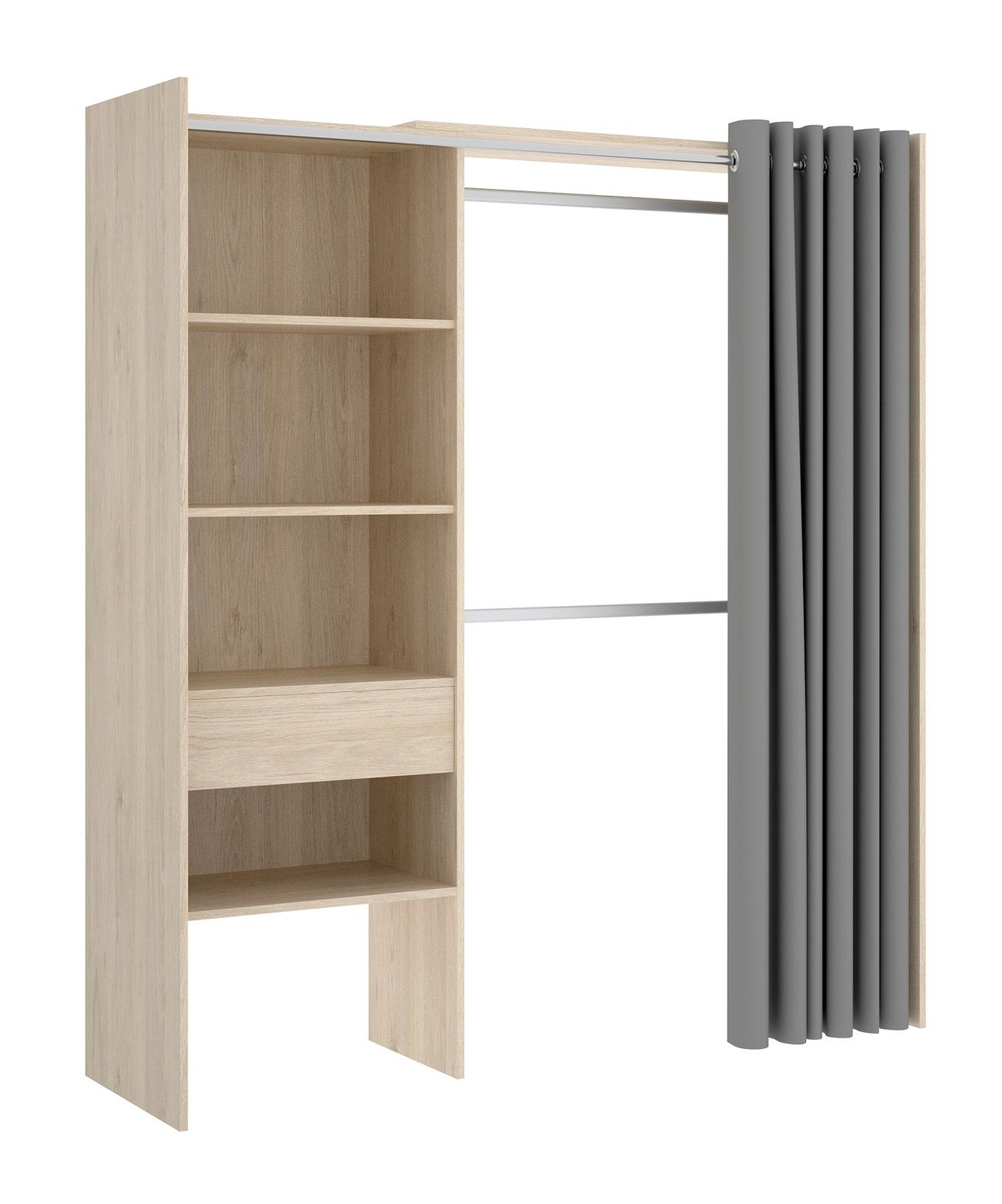 Armoire dressing extensible en panneau de particules coloris chêne ...