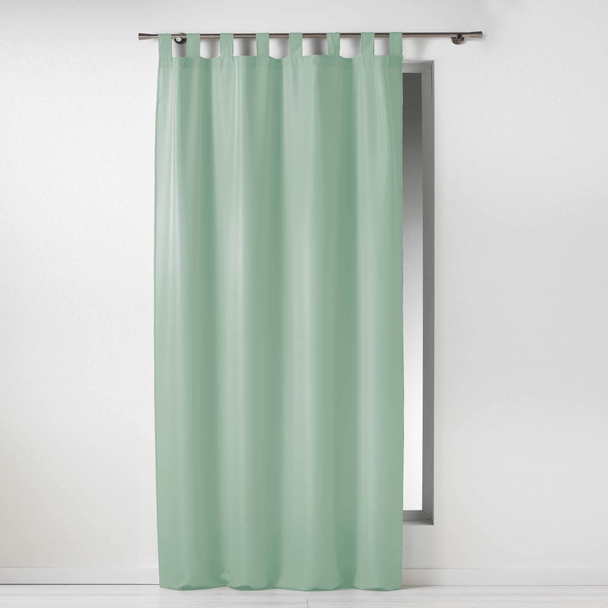 Rideau à passant 140 x 260 cm Polyester Essentiel Vert sauge | Leroy Merlin
