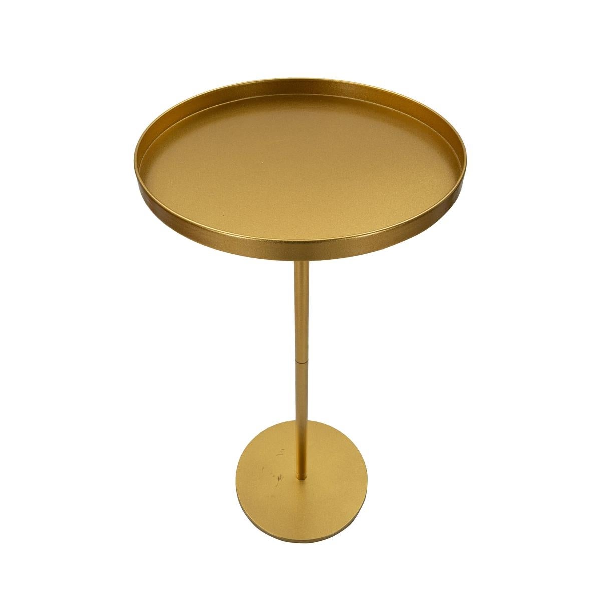 Table haute ronde en métal doré 51x100 cm Doha | Leroy Merlin