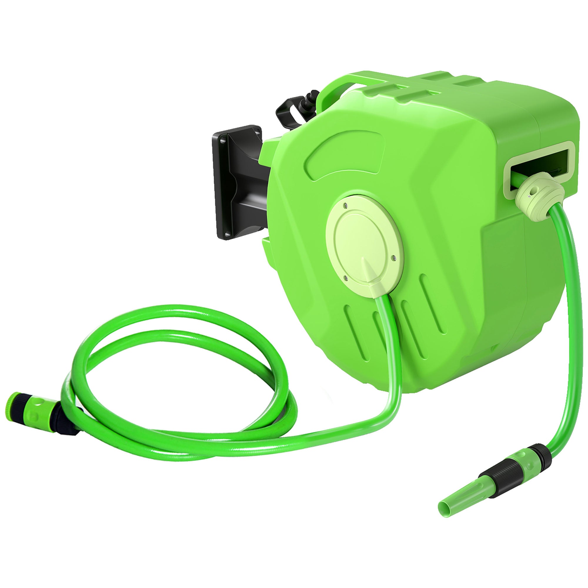 Bobine tuyau jardin 15M+1,5M fixation murale, rotation 180° et pistolet ...