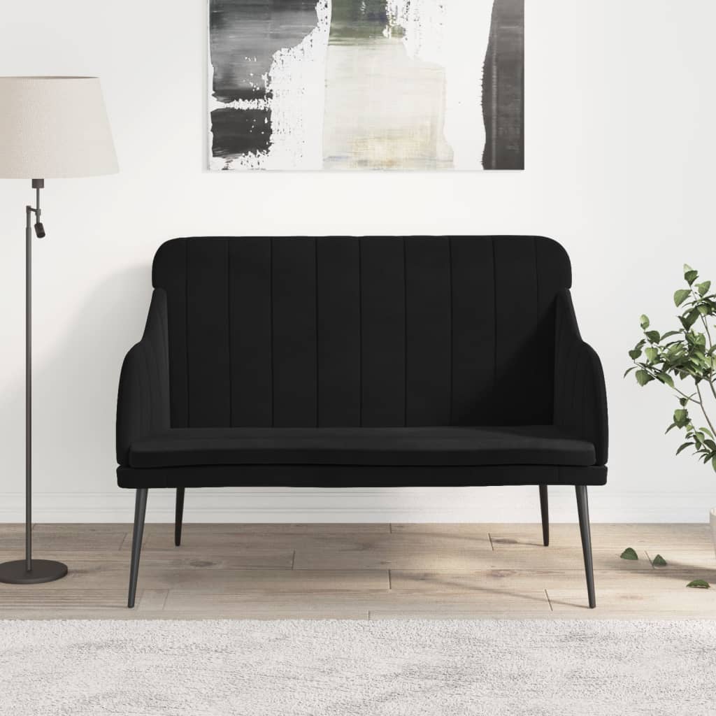Banc Noir 110x76x80 cm Velours | Leroy Merlin