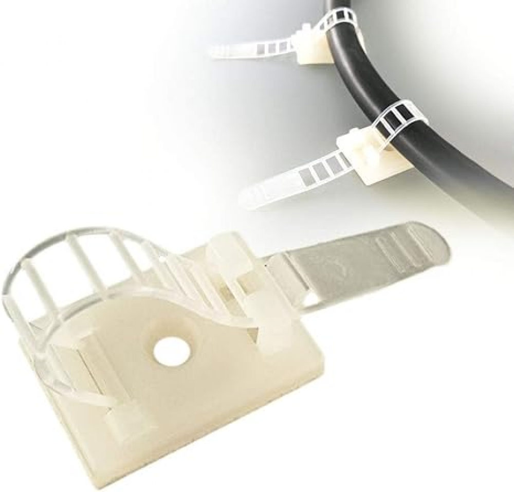 Clips para gestión de cables transparentes (amarillo claro) con ...