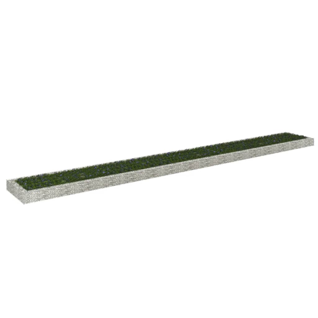 Lit surélevé à gabion acier galvanisé 800 x 100 x 20 cm Argent 02 ...