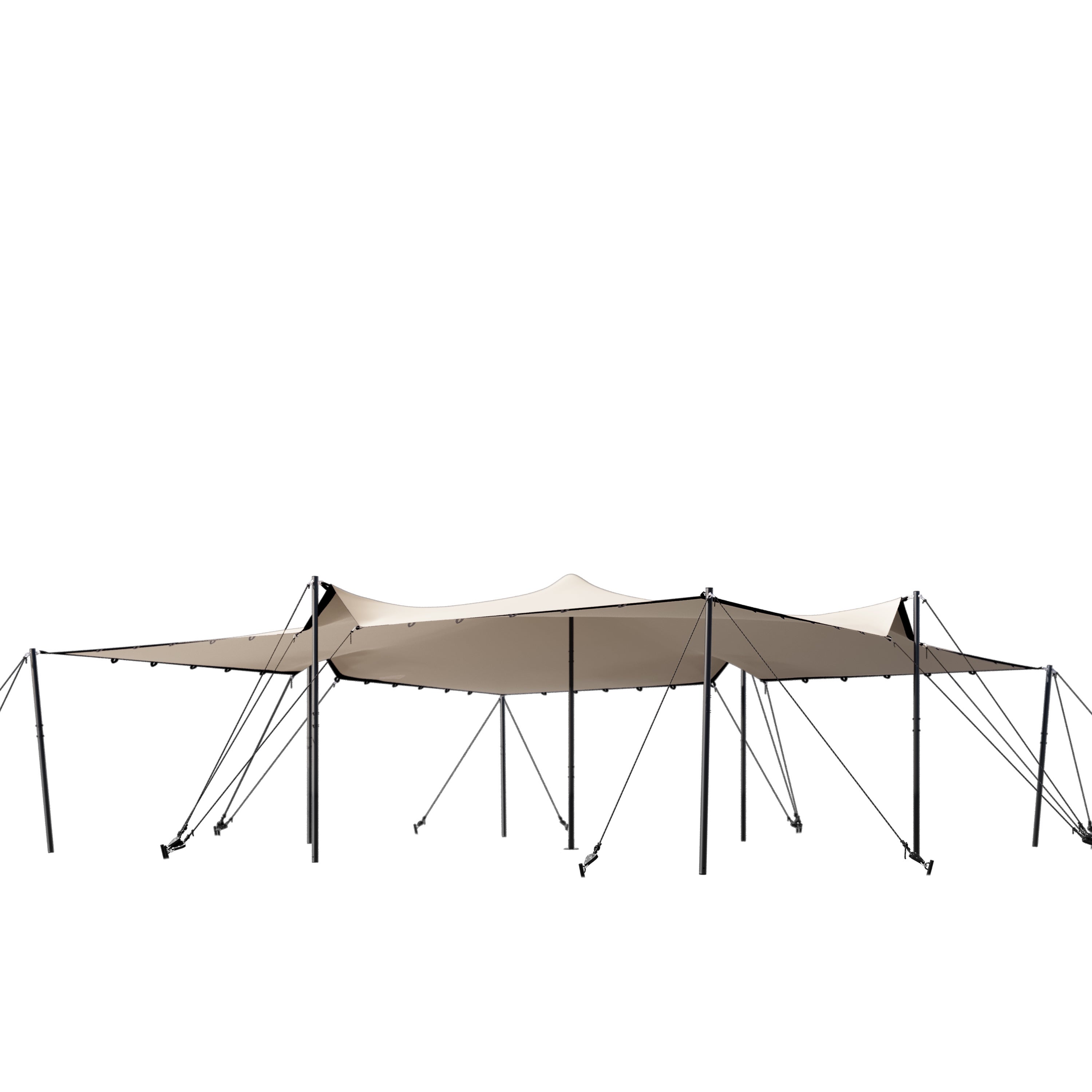 TOOLPORT Professional Stretch Tent 7.5x7.5 m with aluminium frame ...