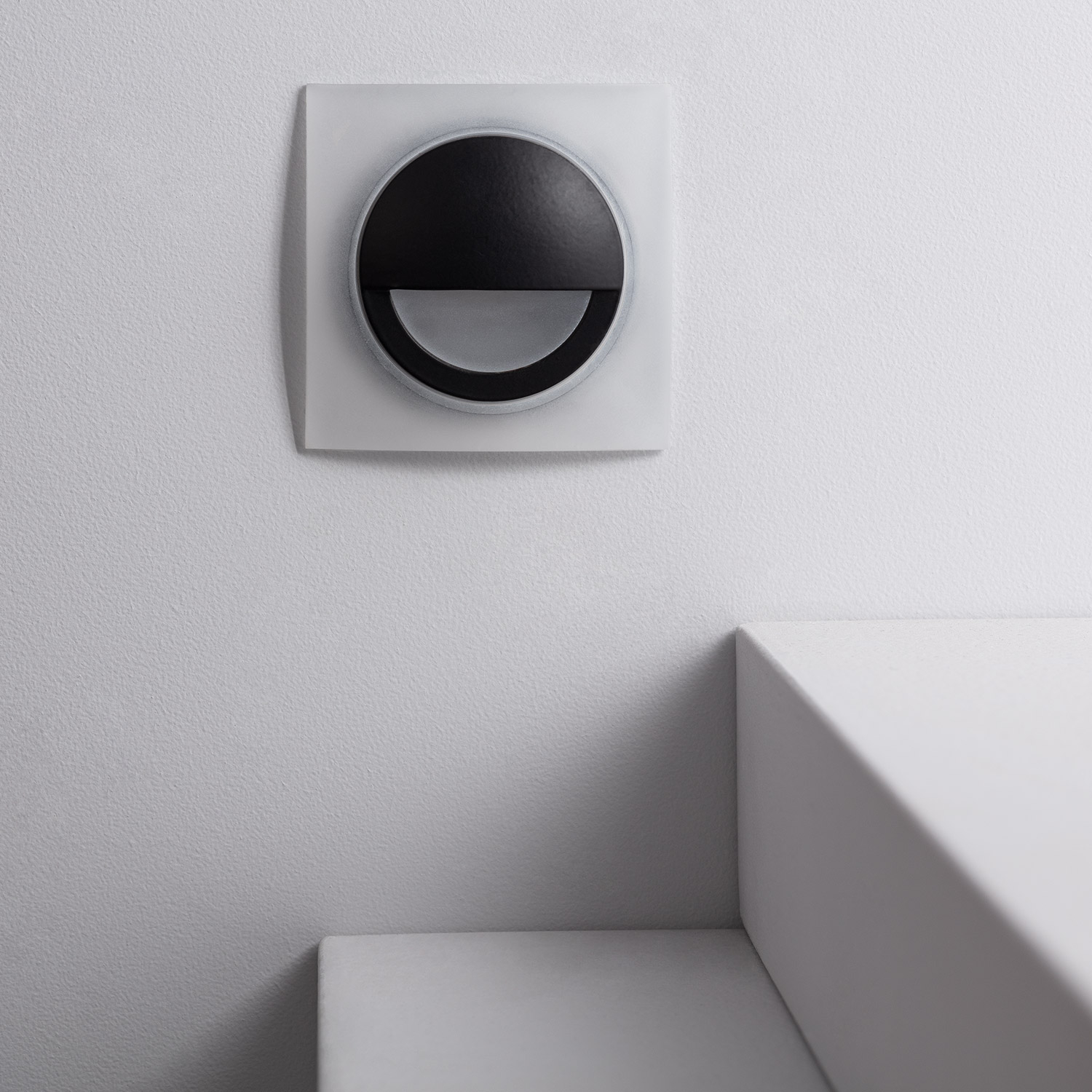 Balise Murale LED 3W Encastrable Aluminium Carrée Noire Occulare, 4000K ...