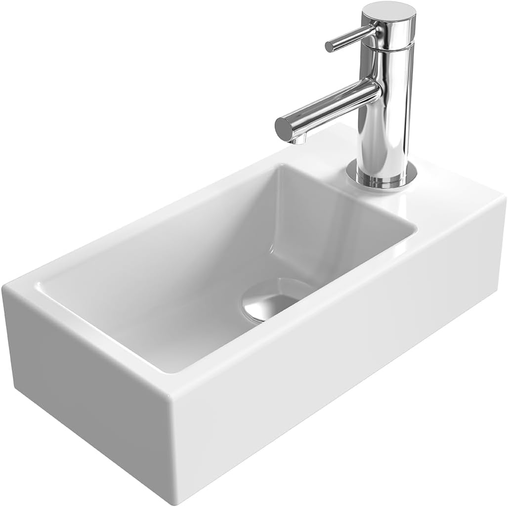 Lavabo Suspendu 405 x 205 x 105 mm – Lavabo Compact et Élégant pour ...