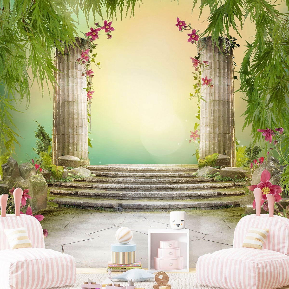 Papier peint panoramique Enfants - Jardin magique - Largeur 320 cm x ...