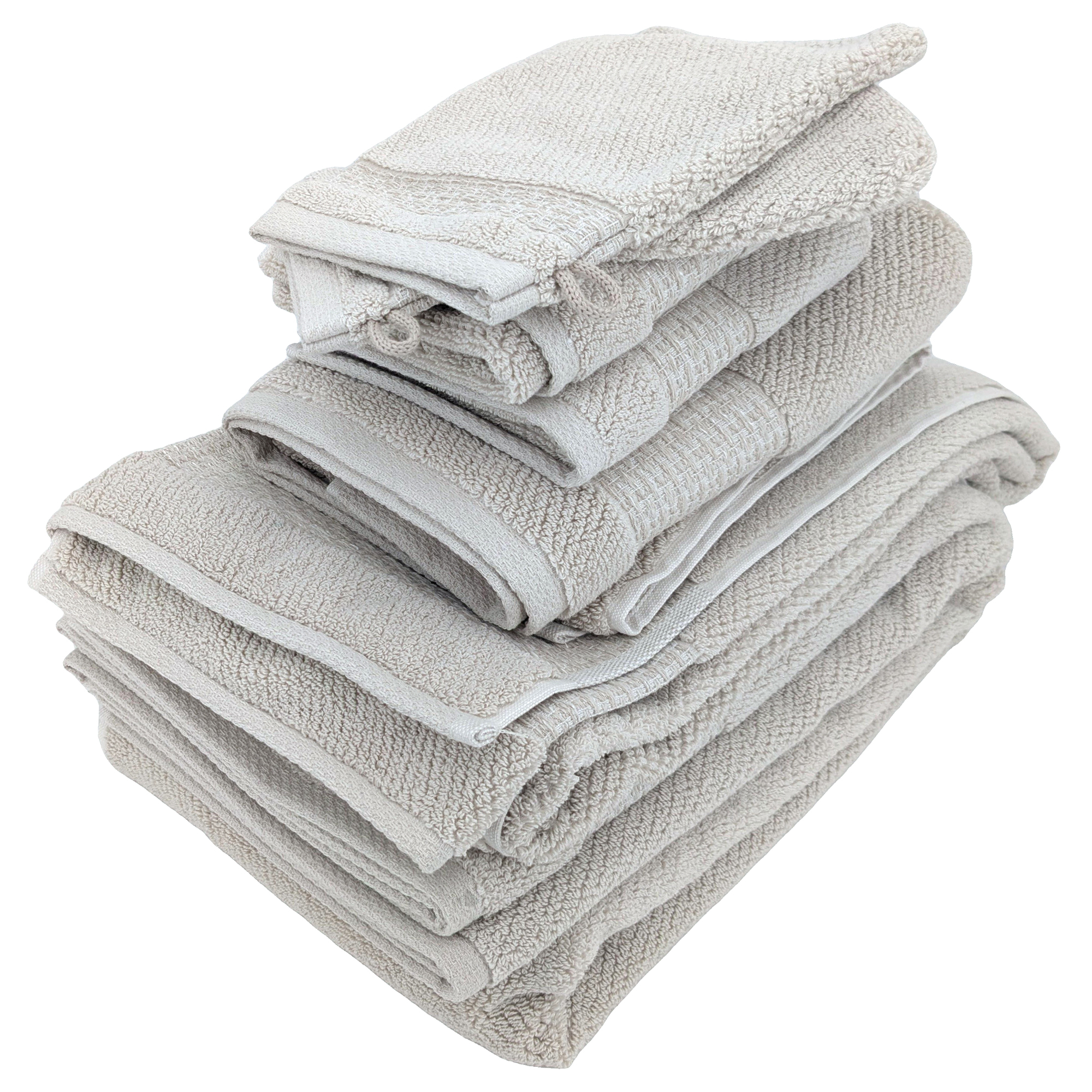 Parure de bain 7 pièces coton collection MELLOW beige | Leroy Merlin