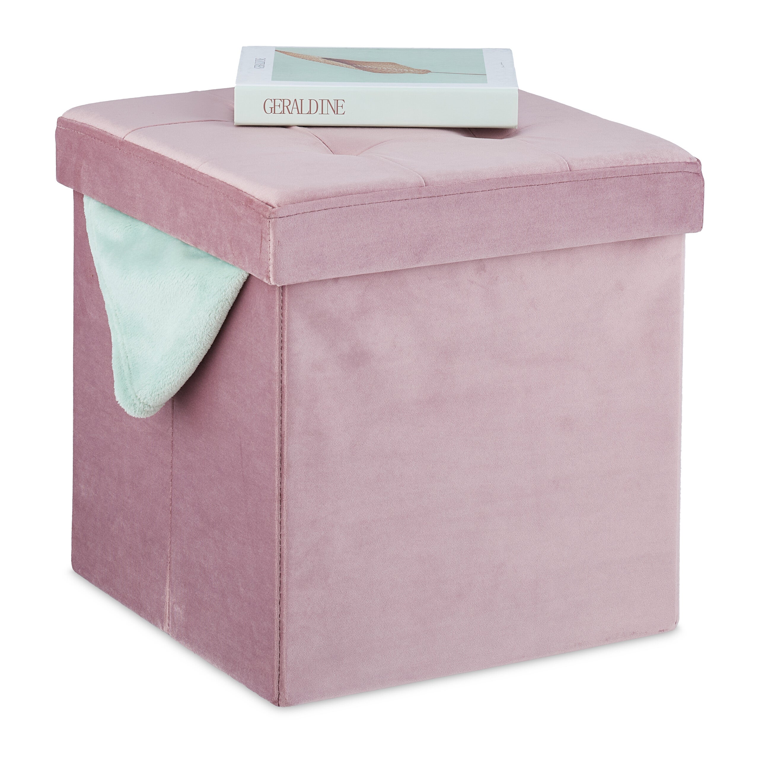 Relaxdays Pouf Contenitore per Sedersi, Coperchio Imbottito, HxLxP: 38 ...