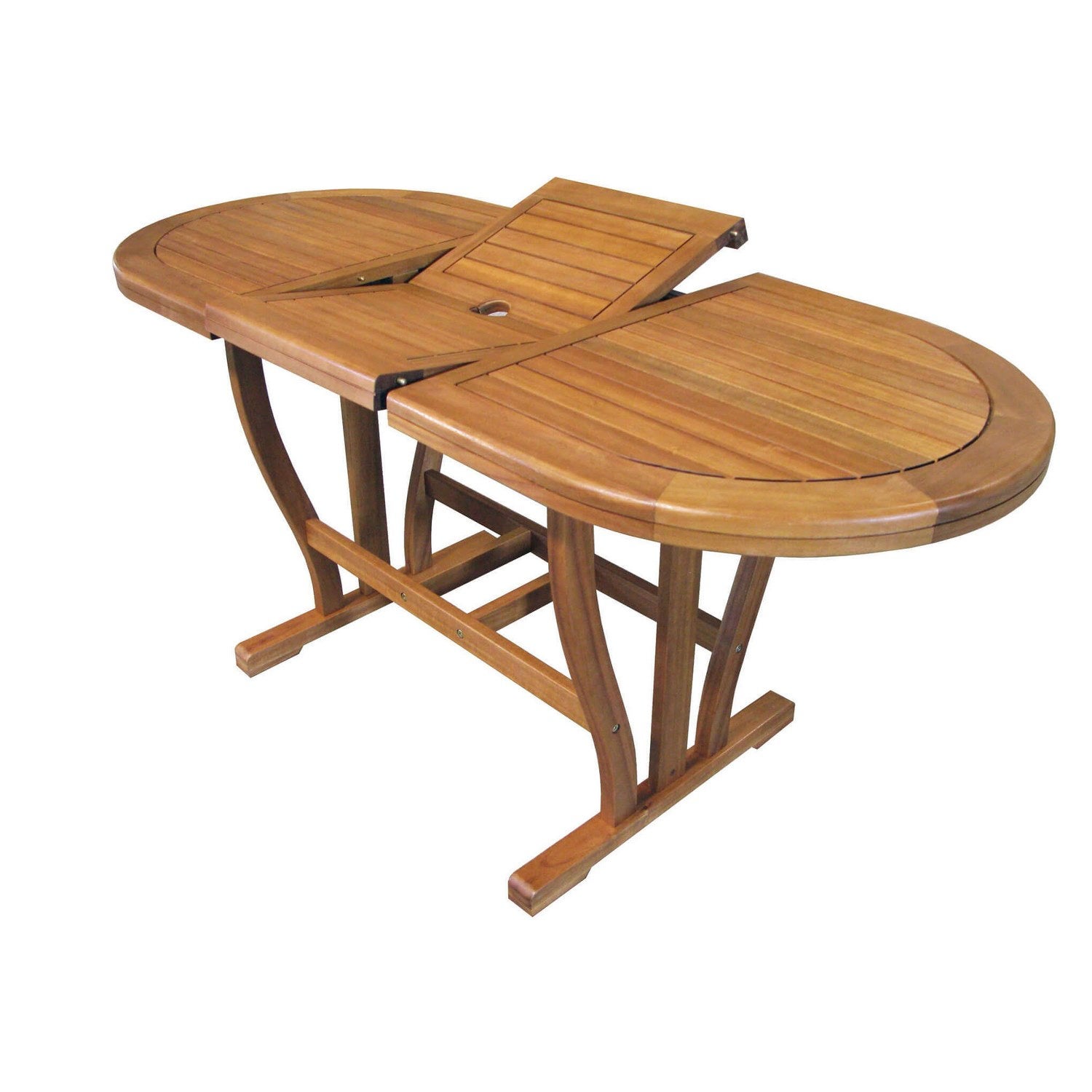 Table ovale extensible 120/160x70 cm en bois massif d'acacia | Leroy Merlin