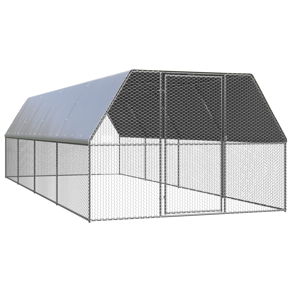 Gallinero exterior 3 x 8 x 2 m techo acero galvanizado resistente al ...