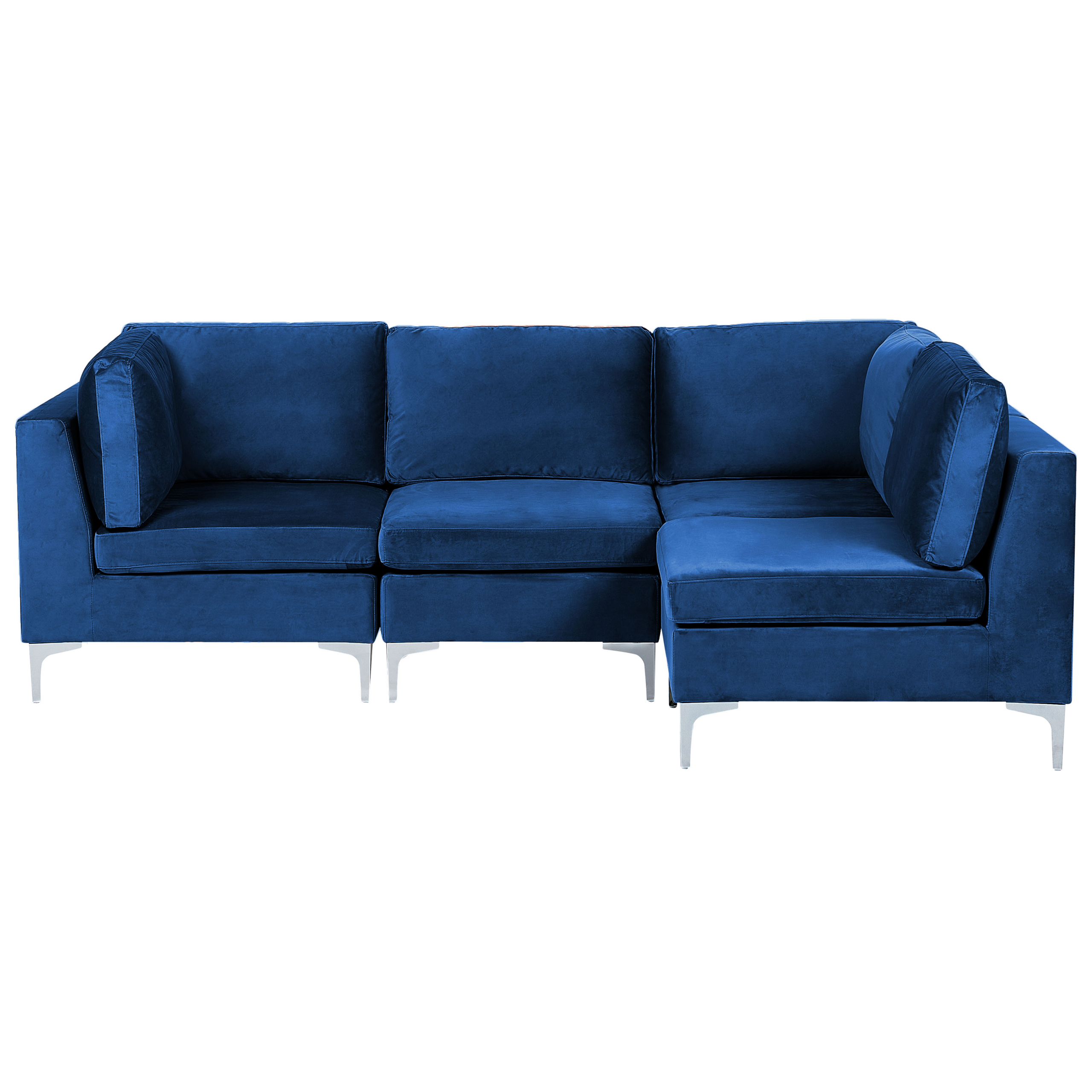 Beliani Sofá esquinero modular EVJA Terciopelo Azul marino Izquierda ...