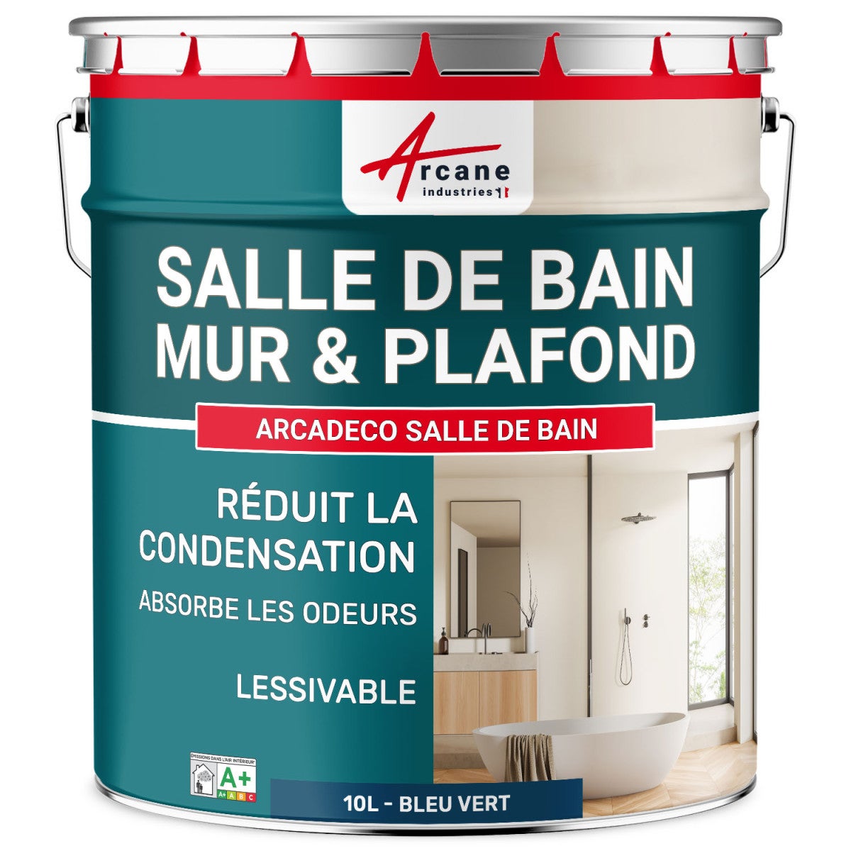 Peinture salle de bains mur et plafond :ARCADÉCO SALLE DE BAIN Bleu ...