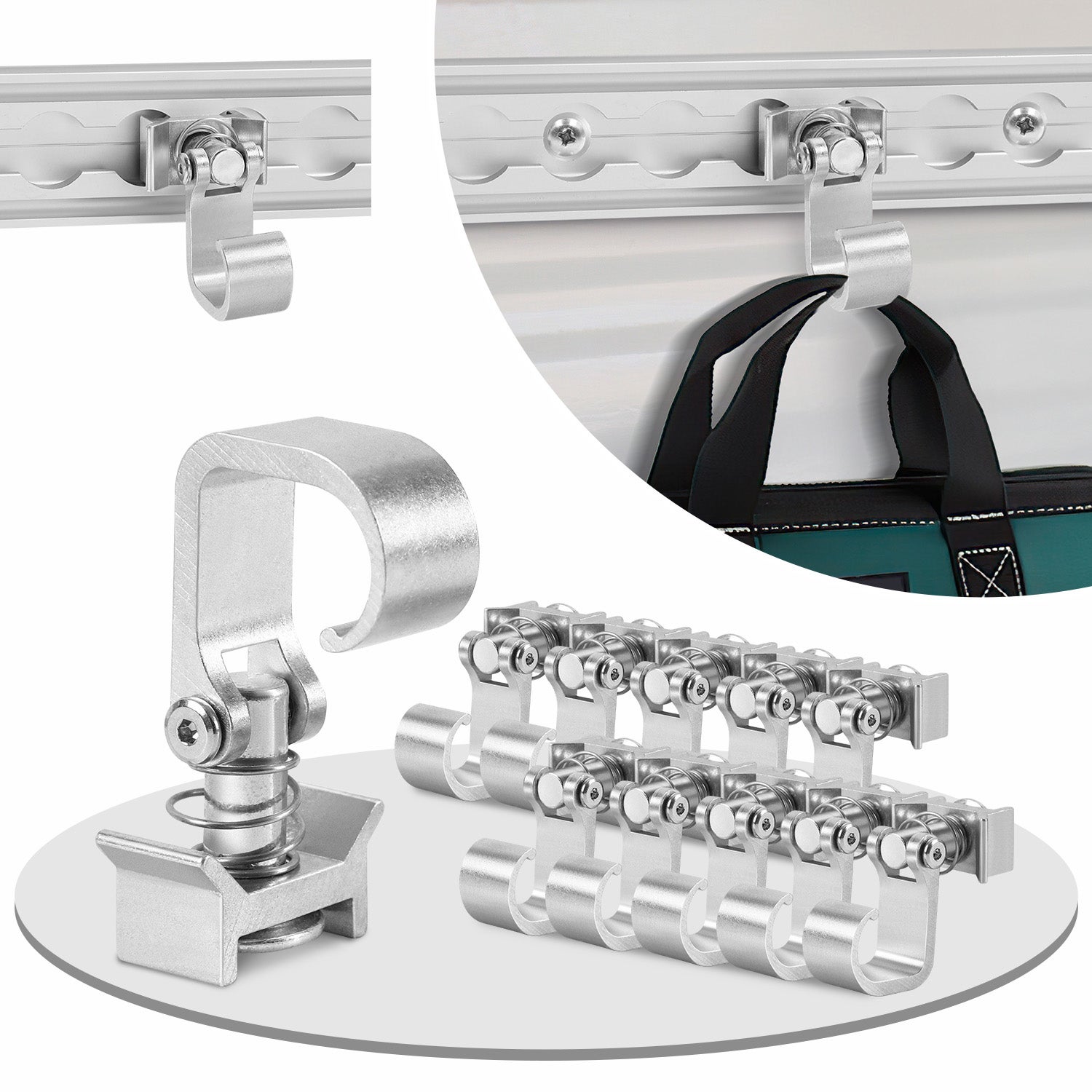 Accesorio para rieles de aerolíneas con gancho, anodizado negro, juego ...