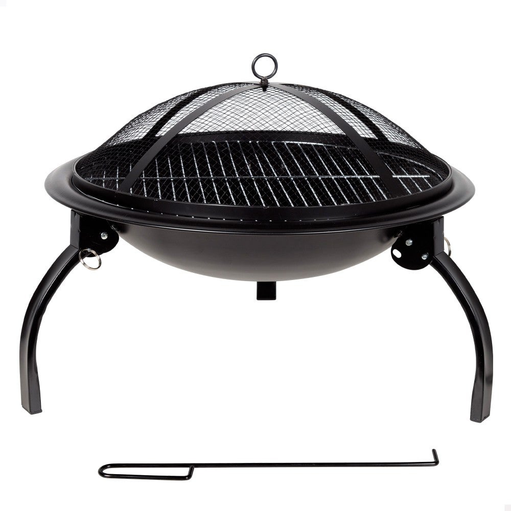 Brasero exterior portátil Ø55 cm c/parrilla y rejilla antichispas ...