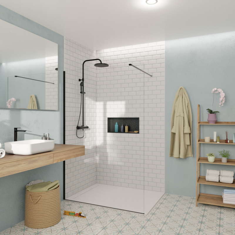 Swiss Aqua Technologies Porta doccia Walk-In Parete in vetro Crystal ...