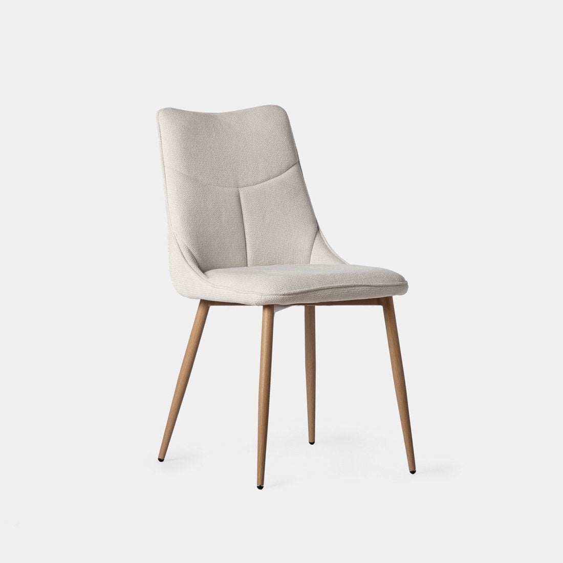 Chaise rembourrée beige avec pied naturel Selma | Leroy Merlin