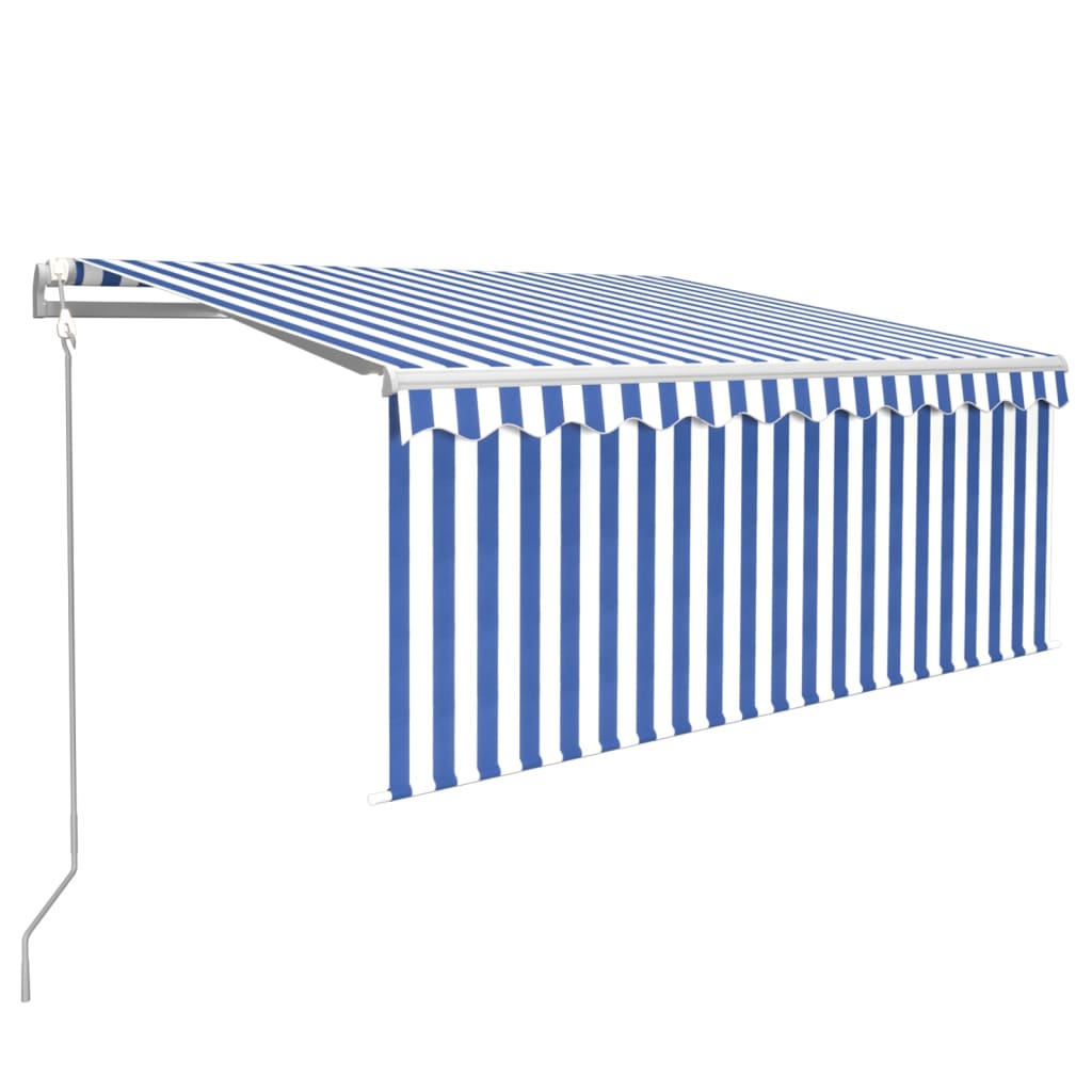 Tende da sole automatiche LED sensore vento blu bianco 3x2,5 m | Leroy ...