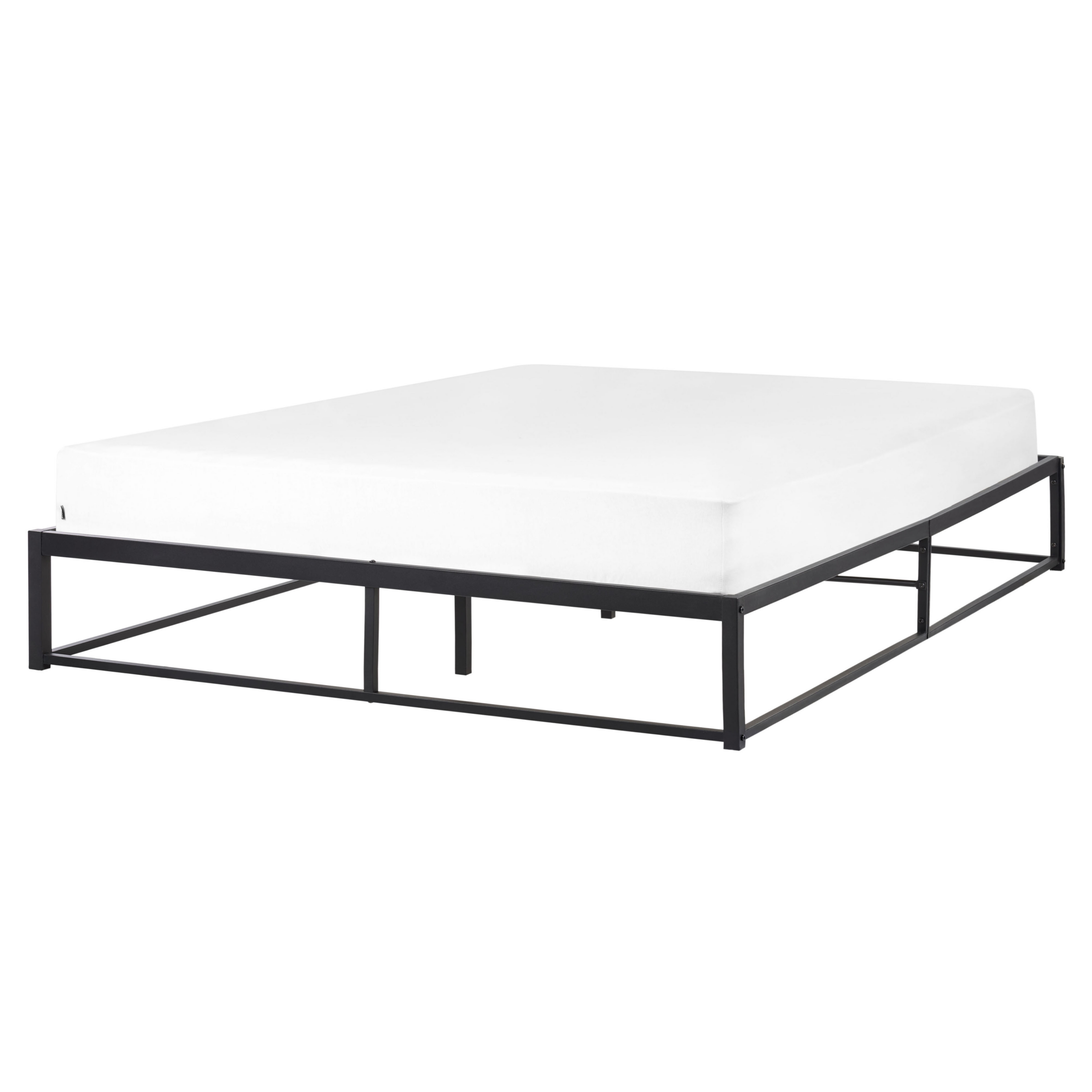 Lit avec sommier Métal VIRY 160 x 200 cm Noir | Leroy Merlin