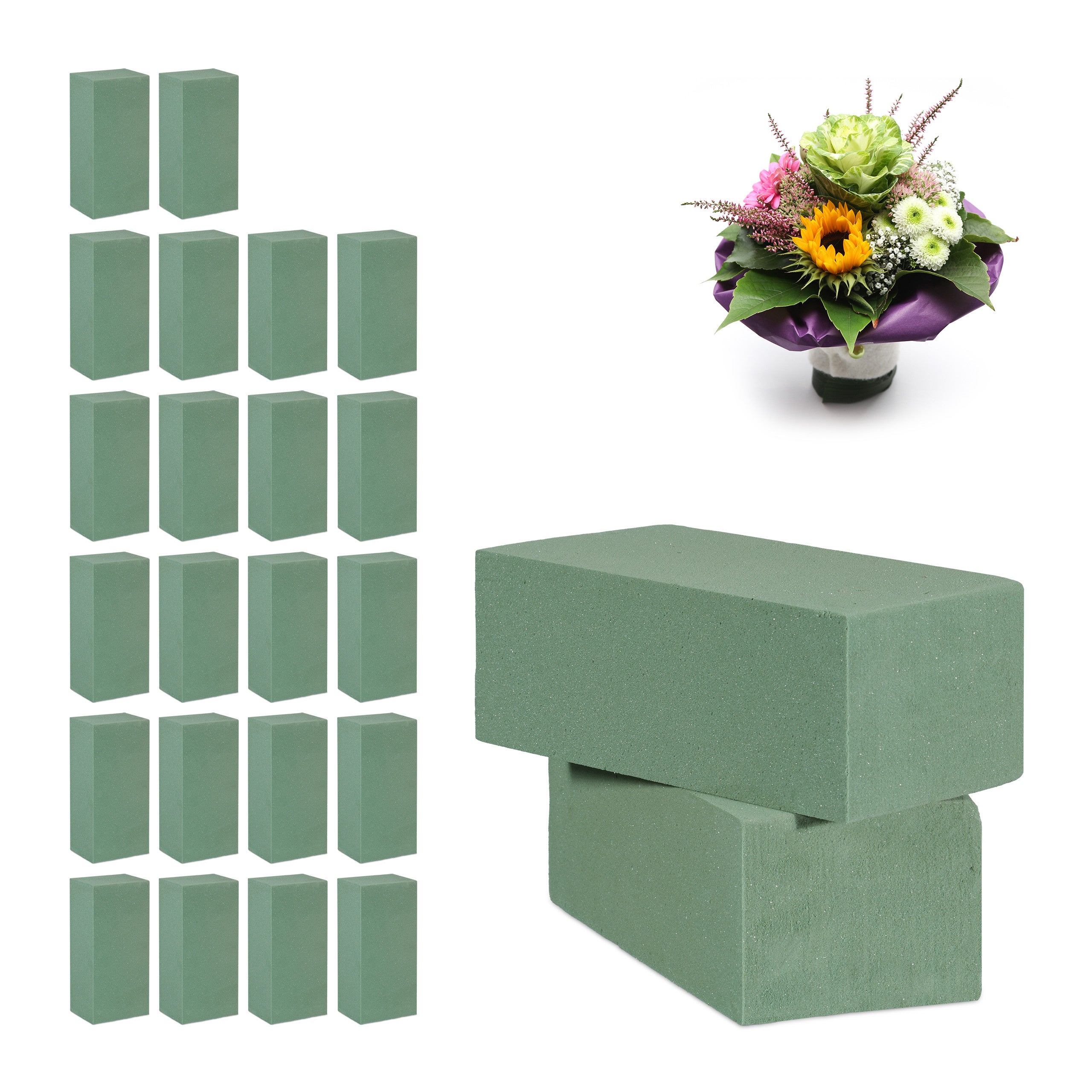 Pack 24 Bloques Espuma Floral, Esponja Arreglos Florales, Ladrillo ...
