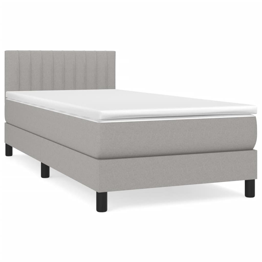Lit simple | Lit Adulte | Lit à sommier tapissier avec matelas Gris ...