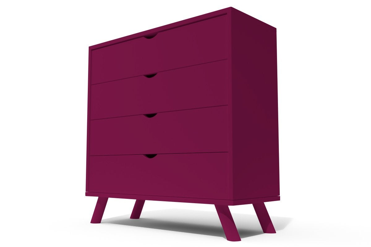 Cassettone scandinavo in legno massiccio Viking, Colore: Prugna | Leroy ...