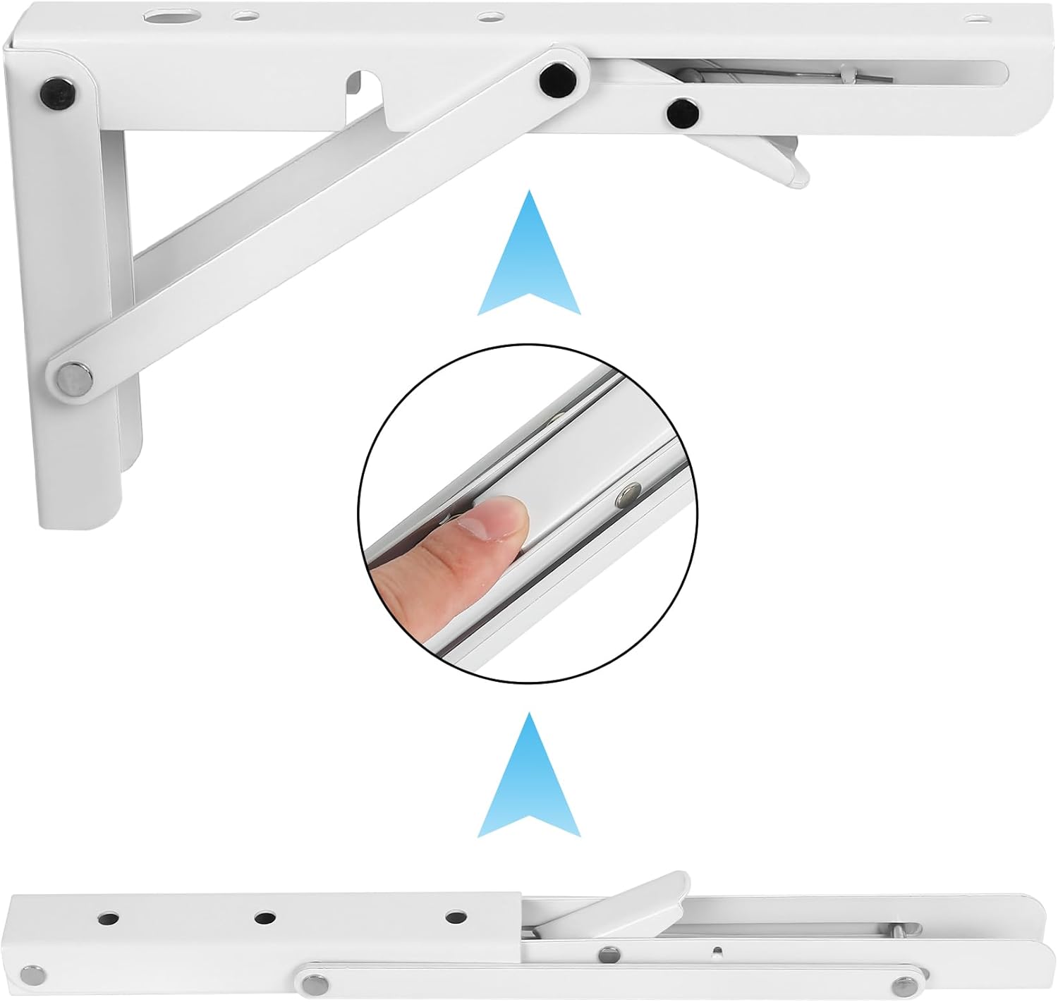 Paquete de 2 soportes retráctiles y plegables para estantes de pared de ...