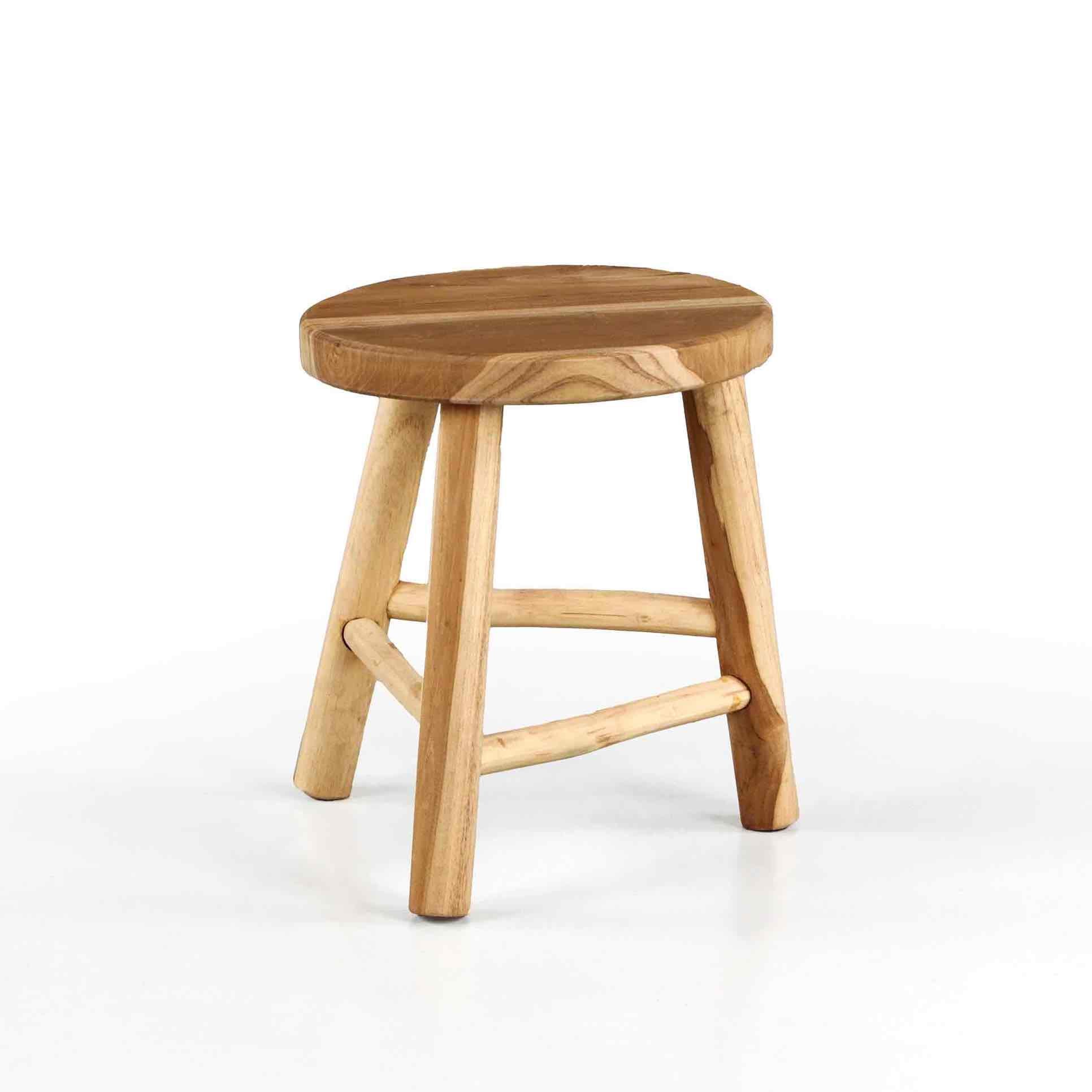 Taburete bajo de madera de teca natural - Shein | Leroy Merlin