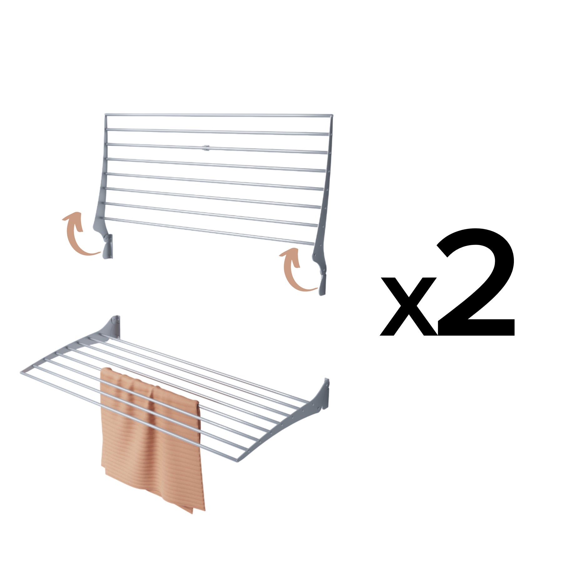 2x Étendoir à linge mural, Séchoir à linge mural et pliable en ...