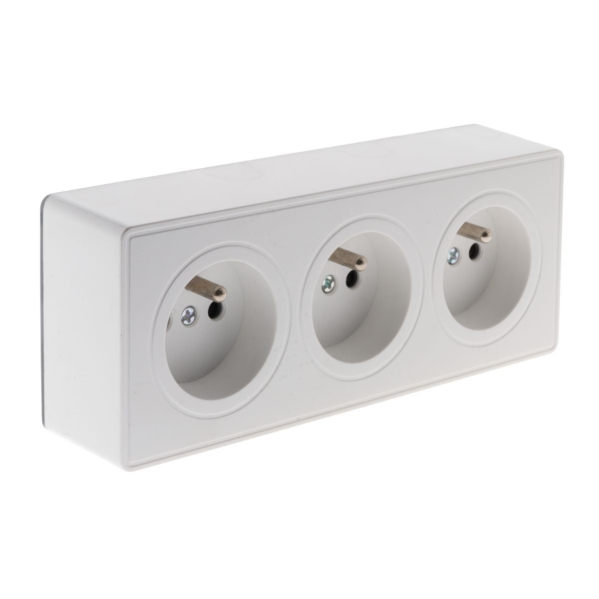 Prise triple saillie 2P+T 16A Blanc - Vulco - Zenitech | Leroy Merlin