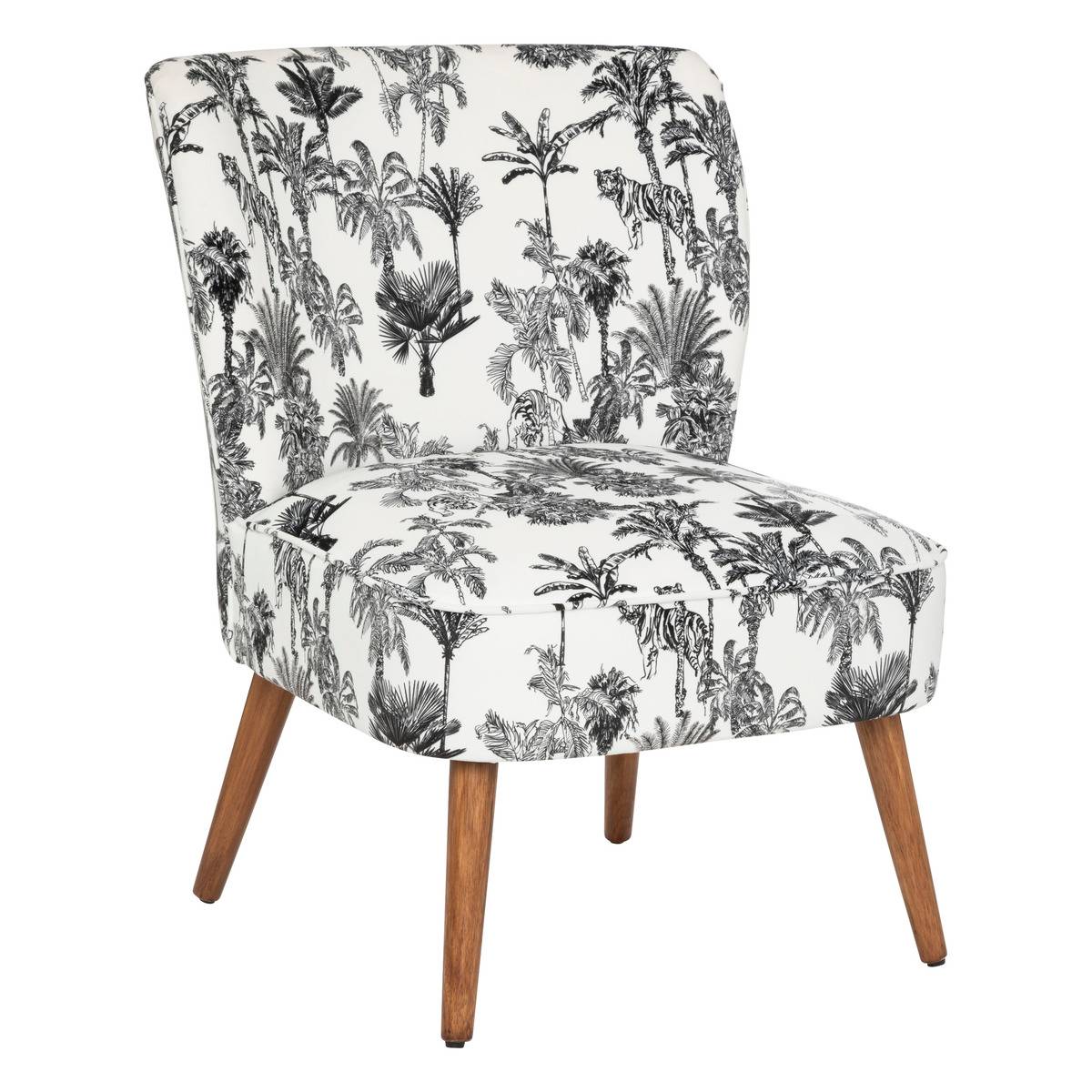Fauteuil "Chiara" - bois et hévéa - noir et blanc - Atmosphera créateur ...