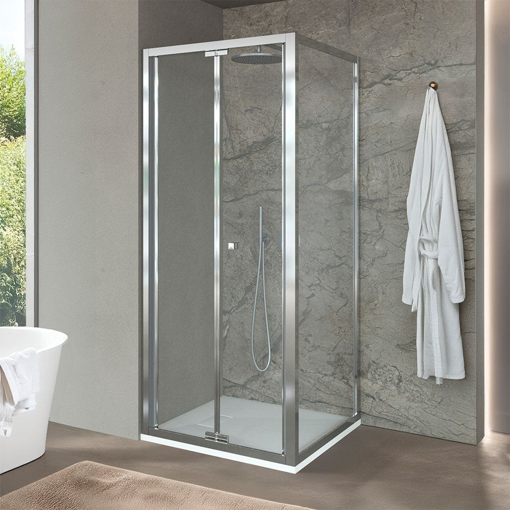 Cabine de douche 80x80 cm avec porte pliante transparente H 200 cm Ted ...