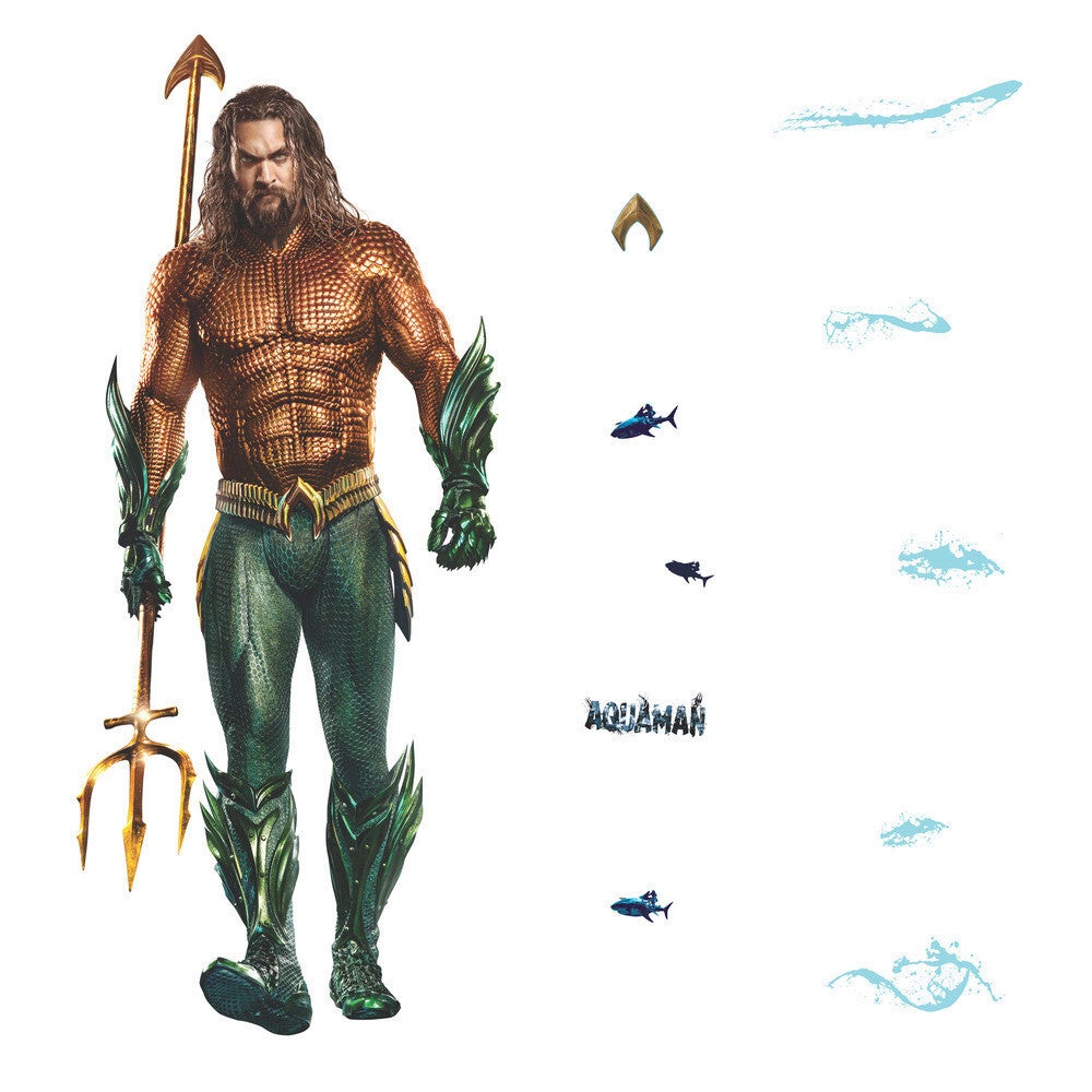 Stickers repositionnables - Aquaman avec le trident de Neptune -120x51 ...