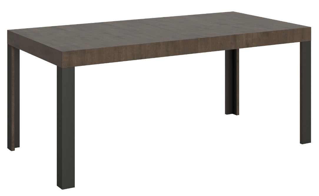 Mesa extensible de madera con 4 patas de madera y acero antracita Liva ...