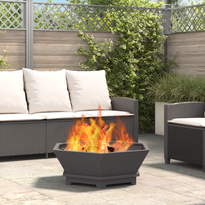 Chauffe plat hexagonal noir 75x75x28 cm en acier | Leroy Merlin