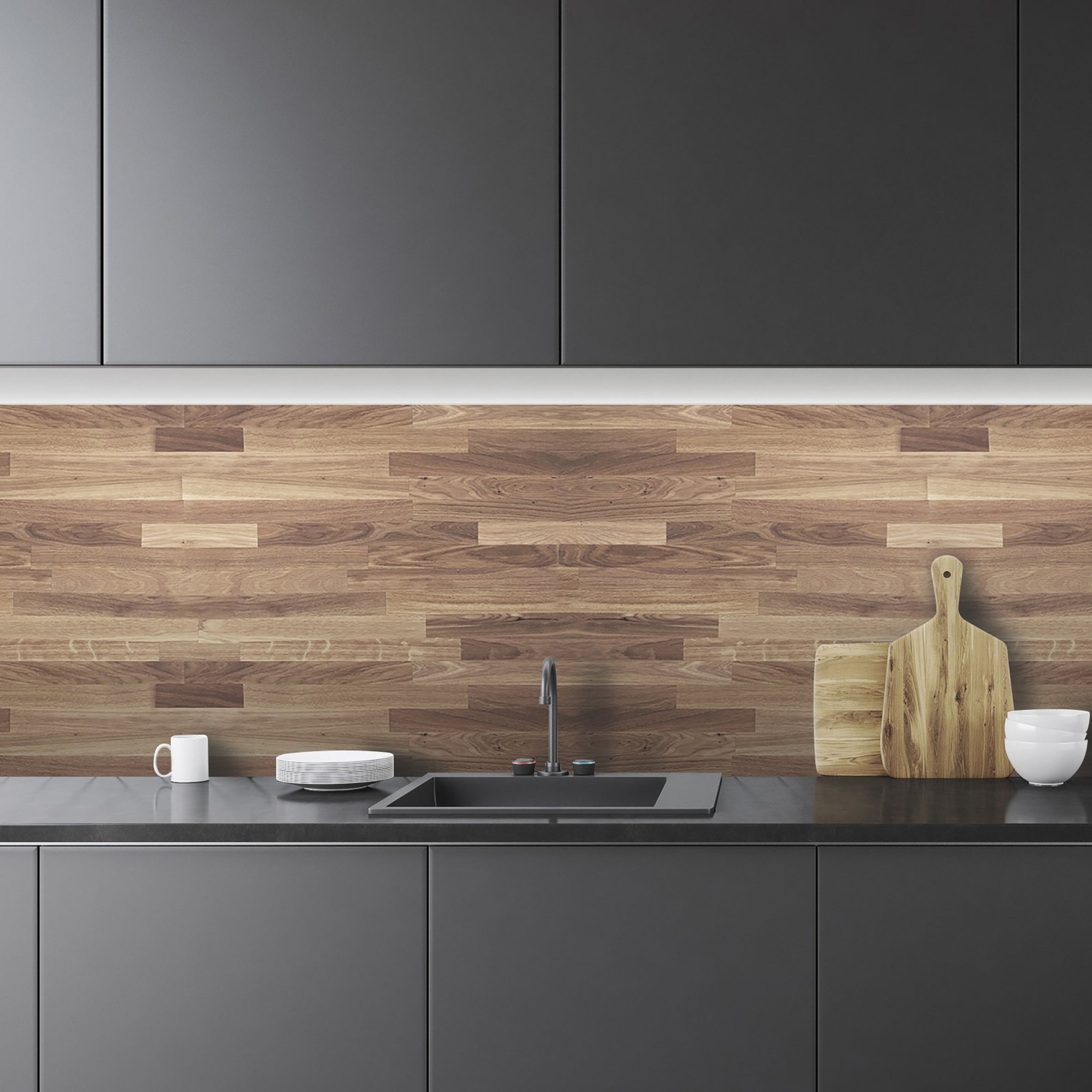 Credencia adhesiva en vinilo ignífugo Wooden Slats 300x60 | Leroy Merlin
