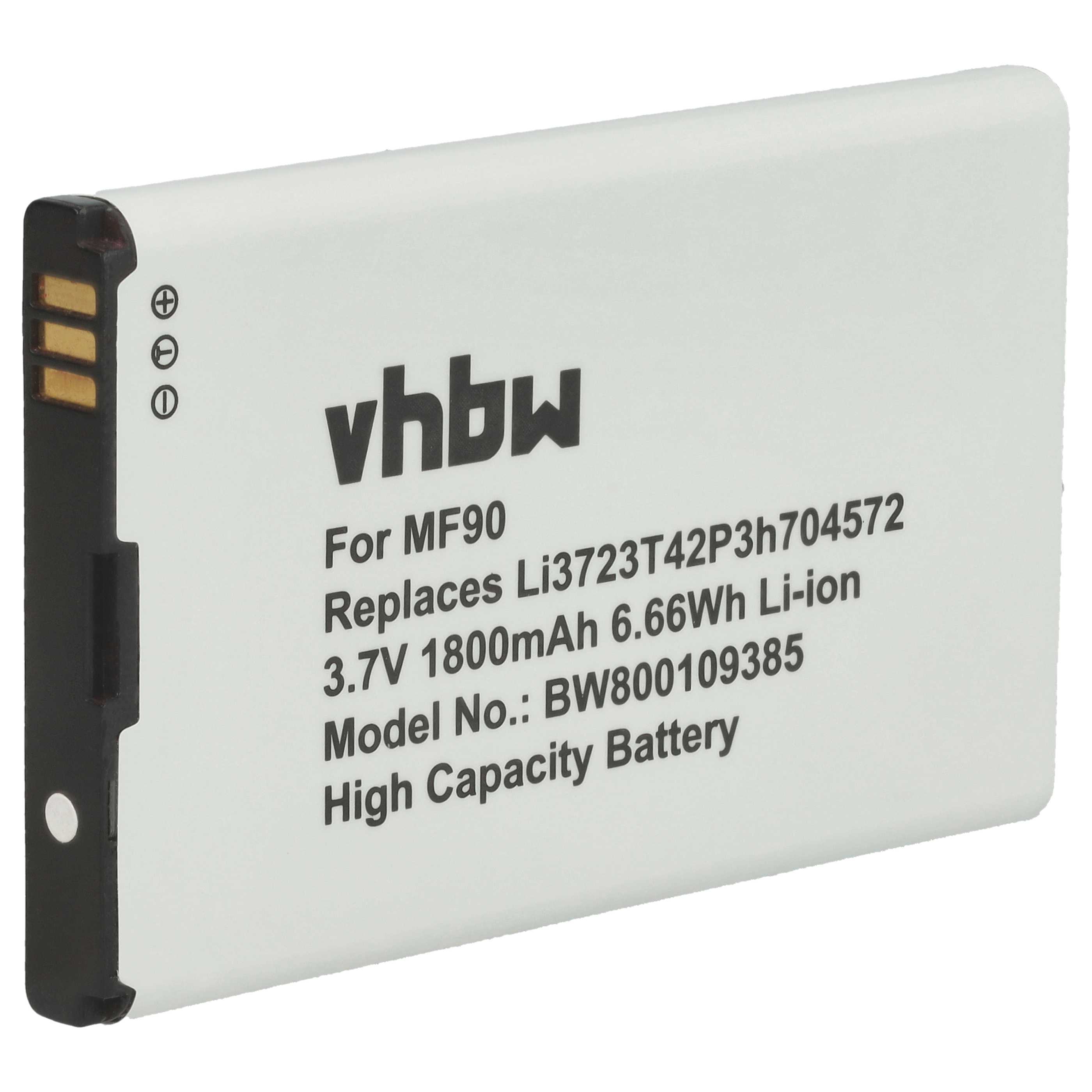 Vhbw Batería compatible con ZTE MF91, MF90 router (1800 mAh, 3,7 V, Li ...