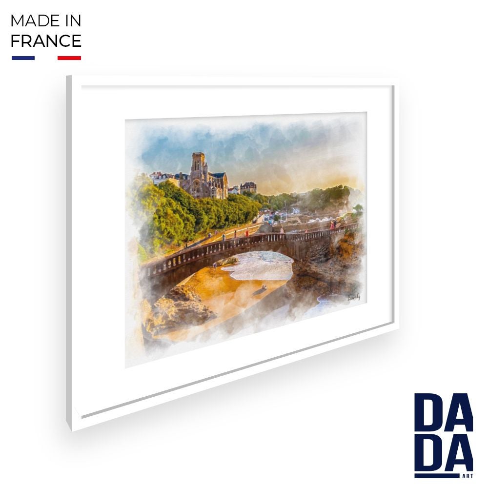 Image encadrée Côte de Biarritz / 50x70 cm / Cadre Blanc / Fabriqué en ...