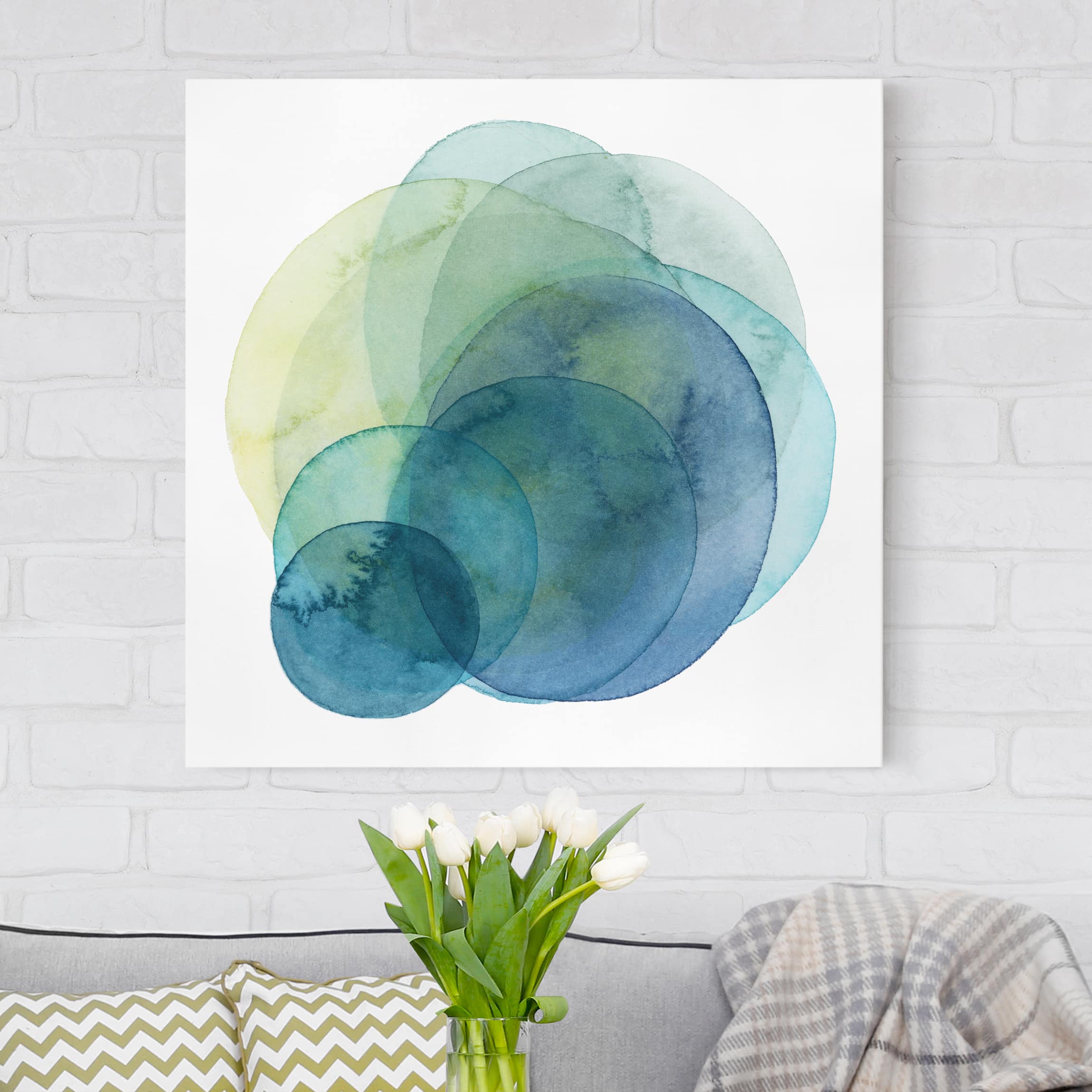 Impression sur toile tableau sur toile châssis bleu abstrait ...
