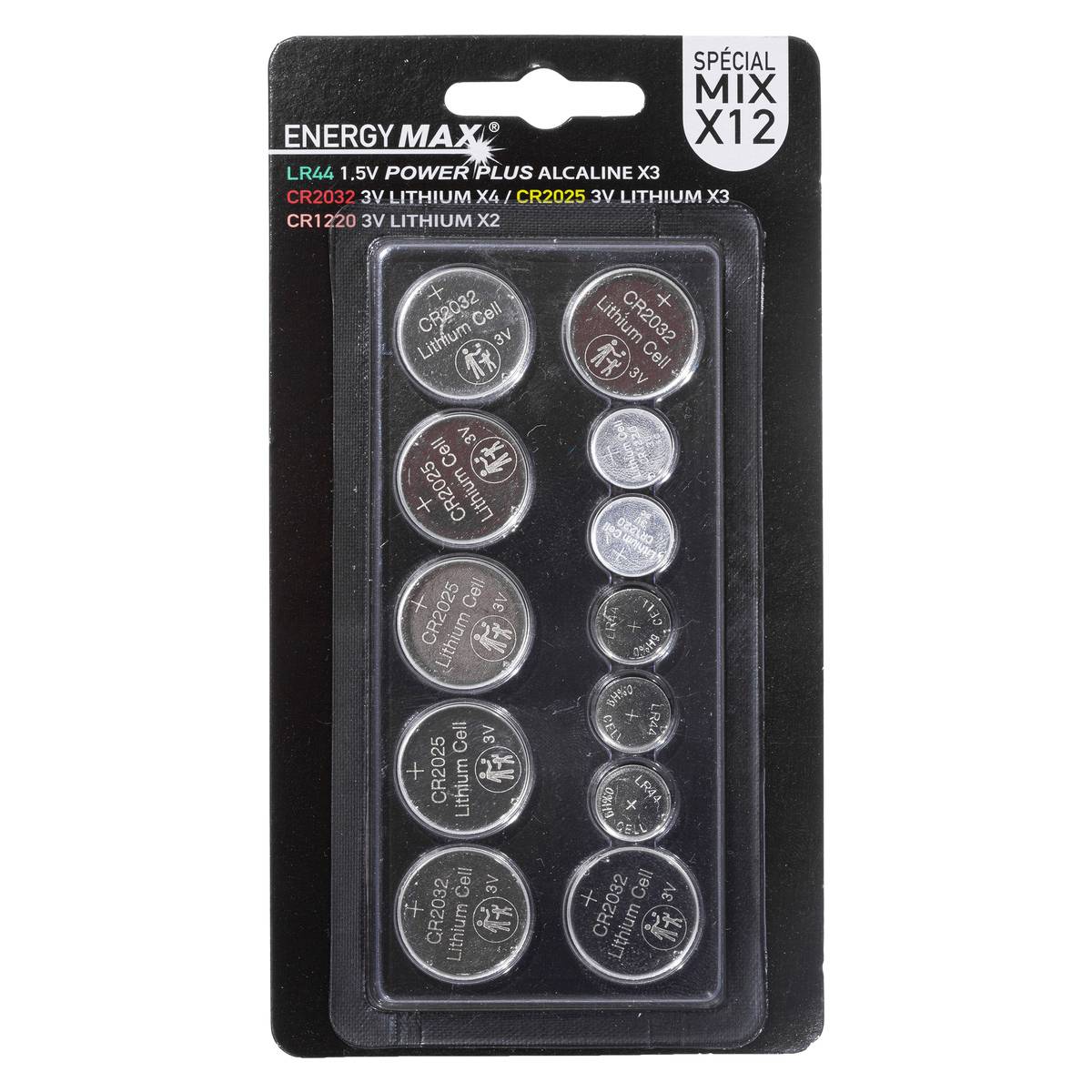 Juego de 12 pilas de botón - conjunto de 12 pilas botón, litio ...