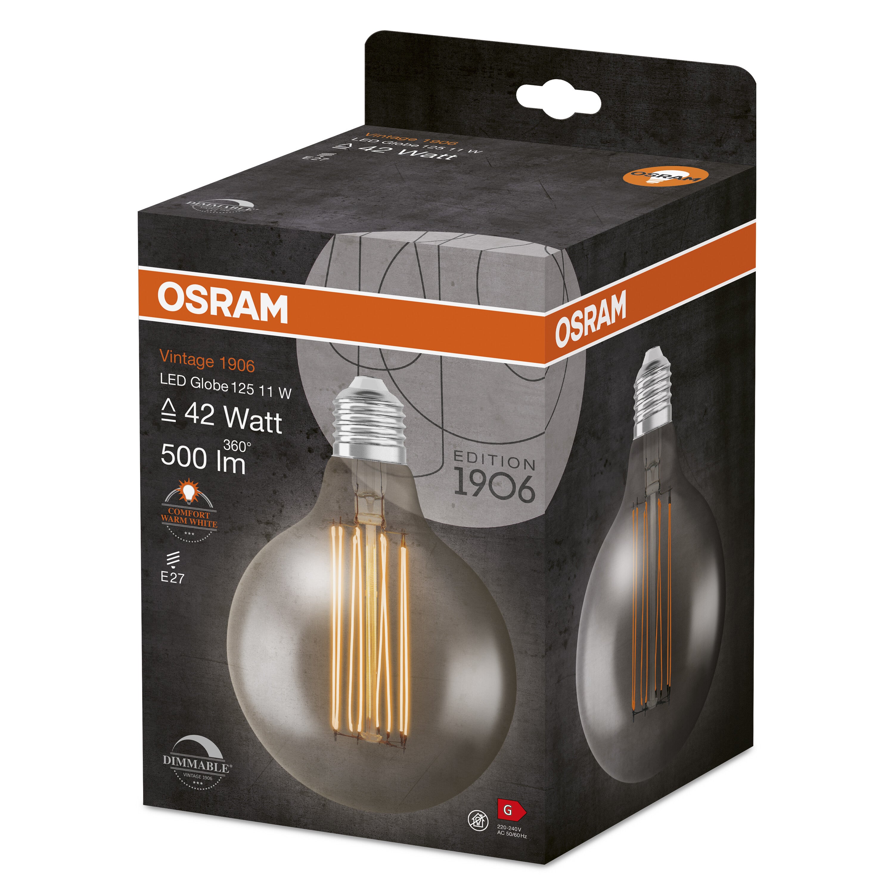 Ampoule Led Osram Vintage 1906 Fumé 11w 500lm Leroy Merlin