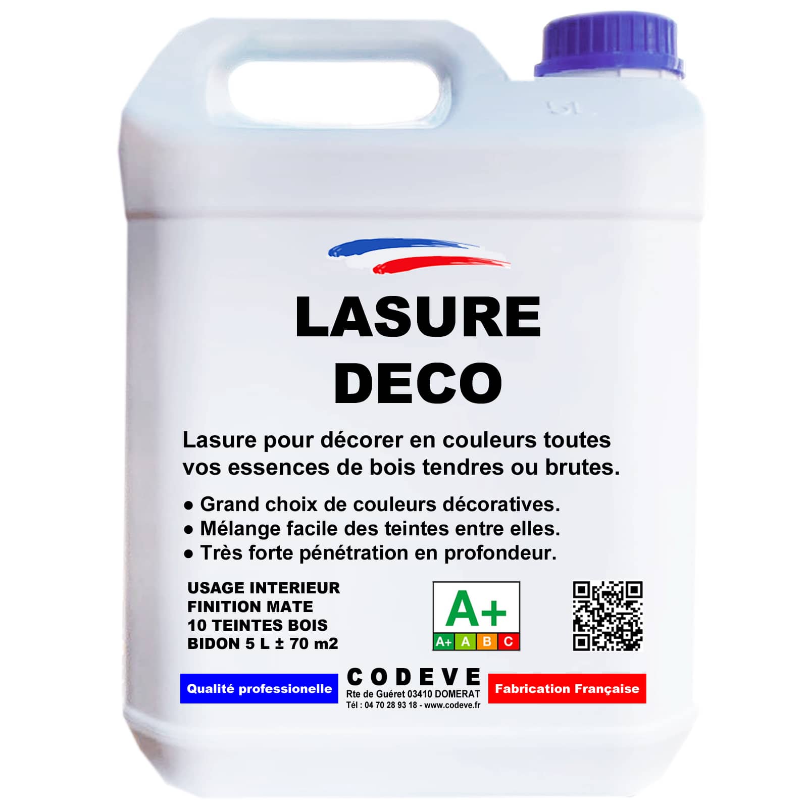 Lasure Deco - 5 L - Codeve Bois - Gris - Pour La Décoration En Couleurs ...