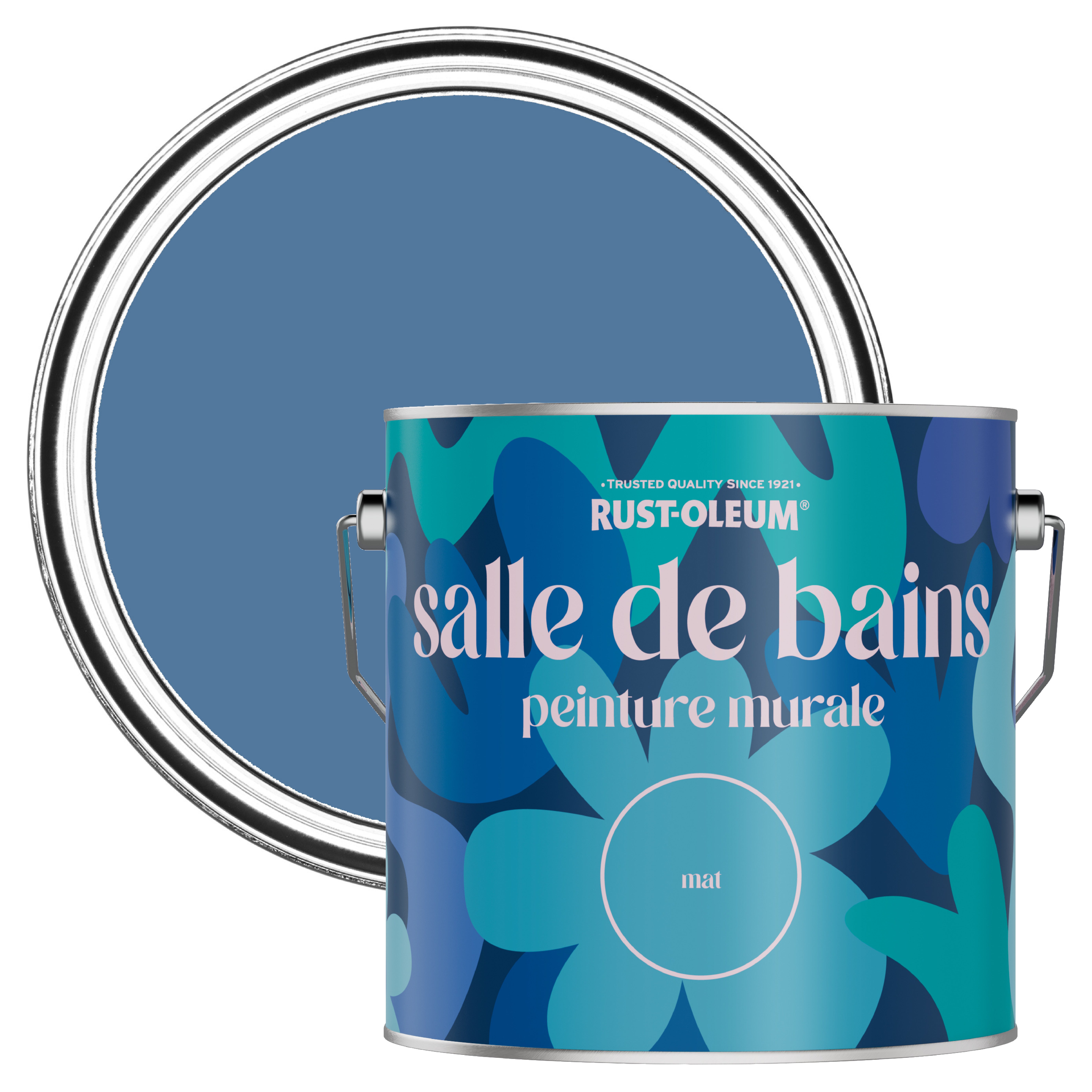 Rust-Oleum Peinture Bleuepour Murs de Salle de Bains, Mate - Soie Bleue ...