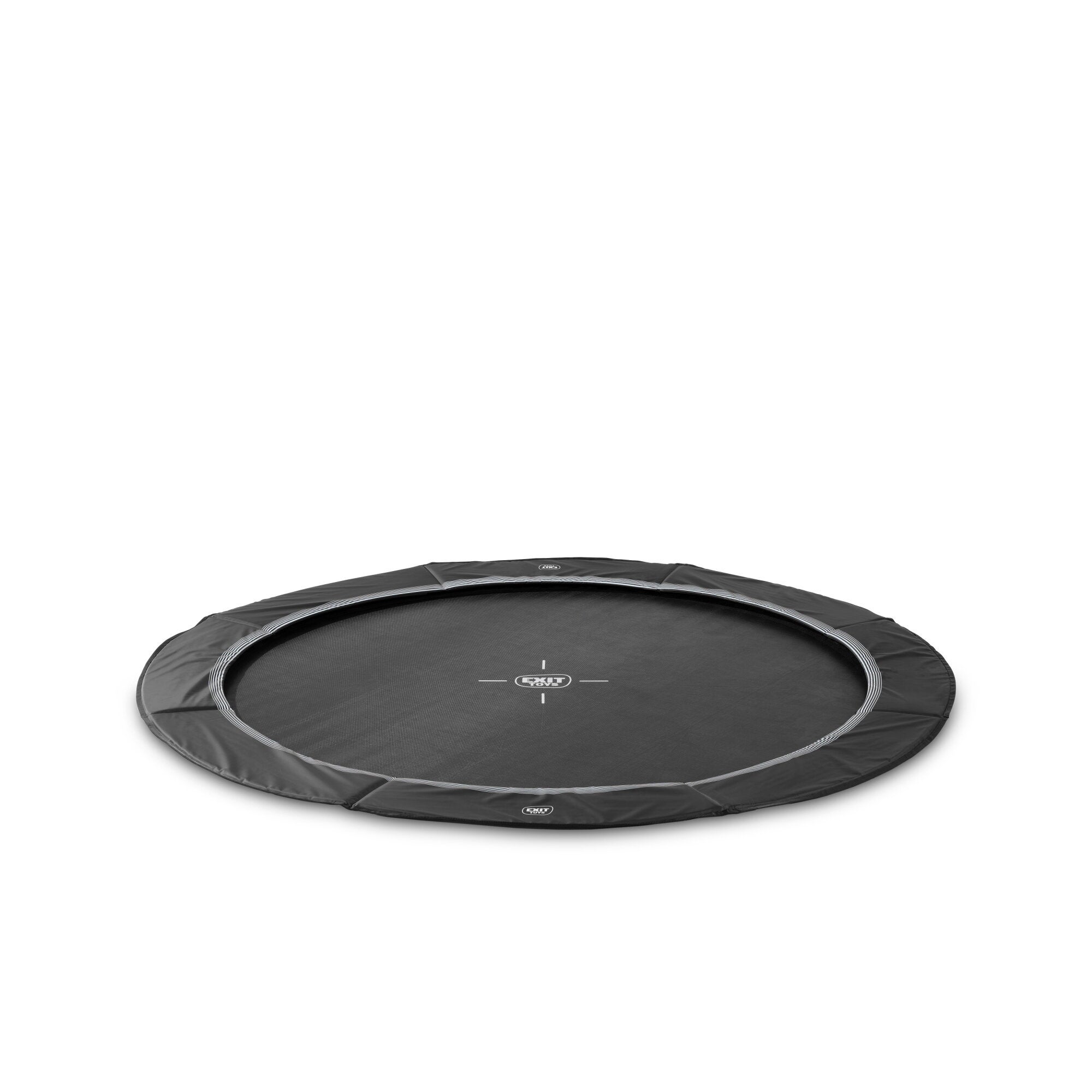 Trampoline de sport enterré au niveau du sol EXIT InTerra ø305cm - noir ...