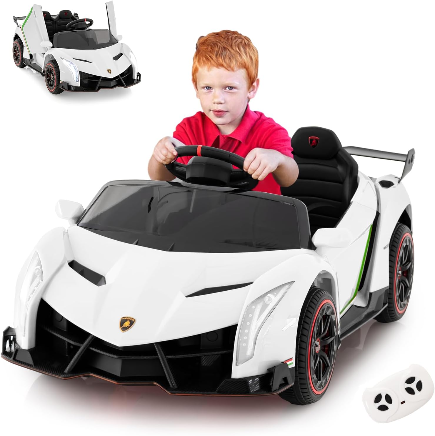 Lamborghini Voiture Electrique Enfants 12V, Voiture Electrique Enfants 1 Place avec Télécommande ...