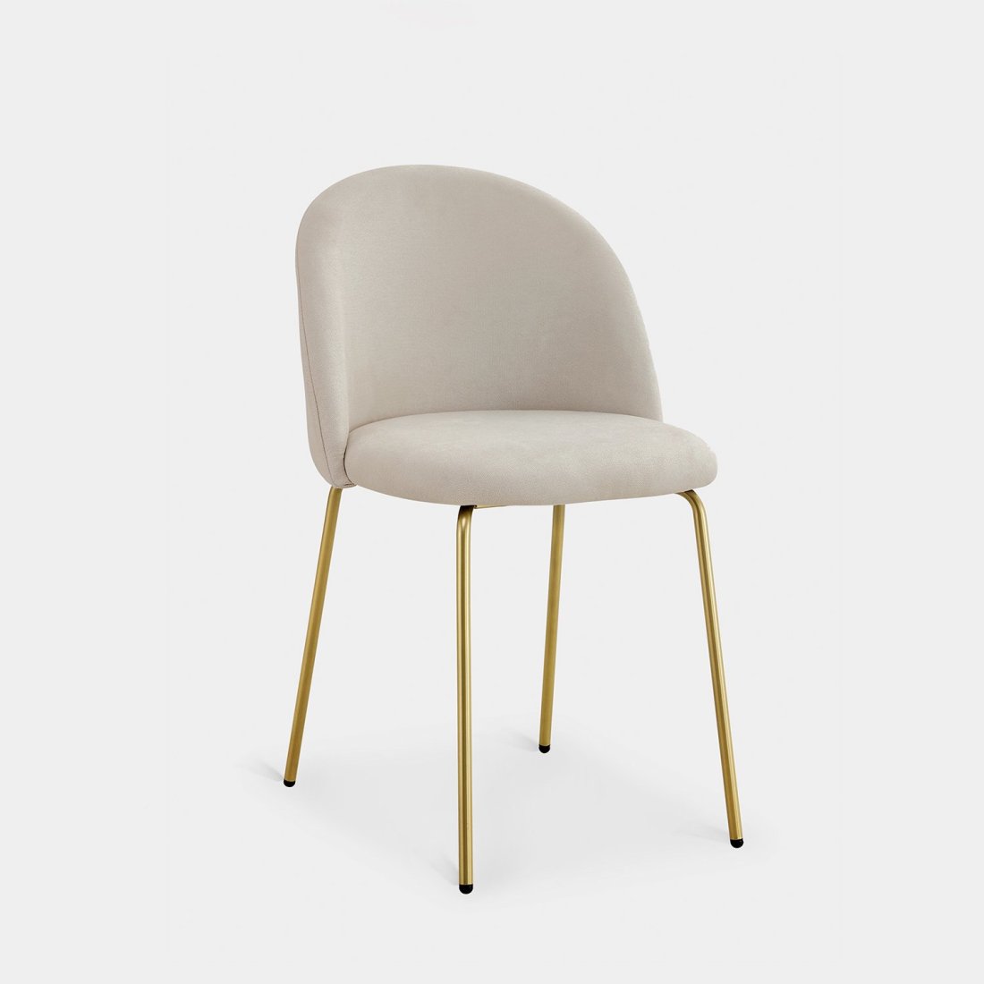 Chaise de salle à manger rembourré beige avec pied doré Olivia | Leroy ...