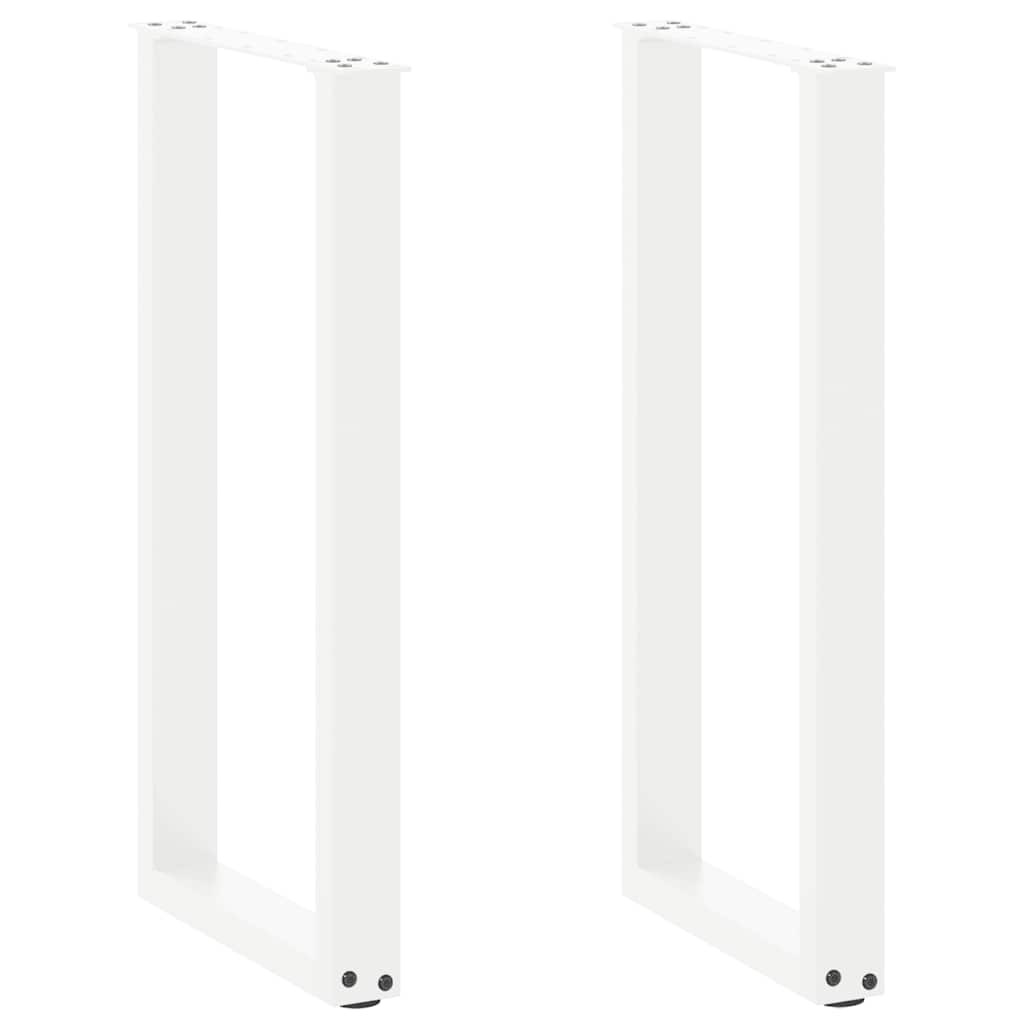 Pieds de table console en U, 2 pièces, blanc, 38 x (72-73) cm, acier ...