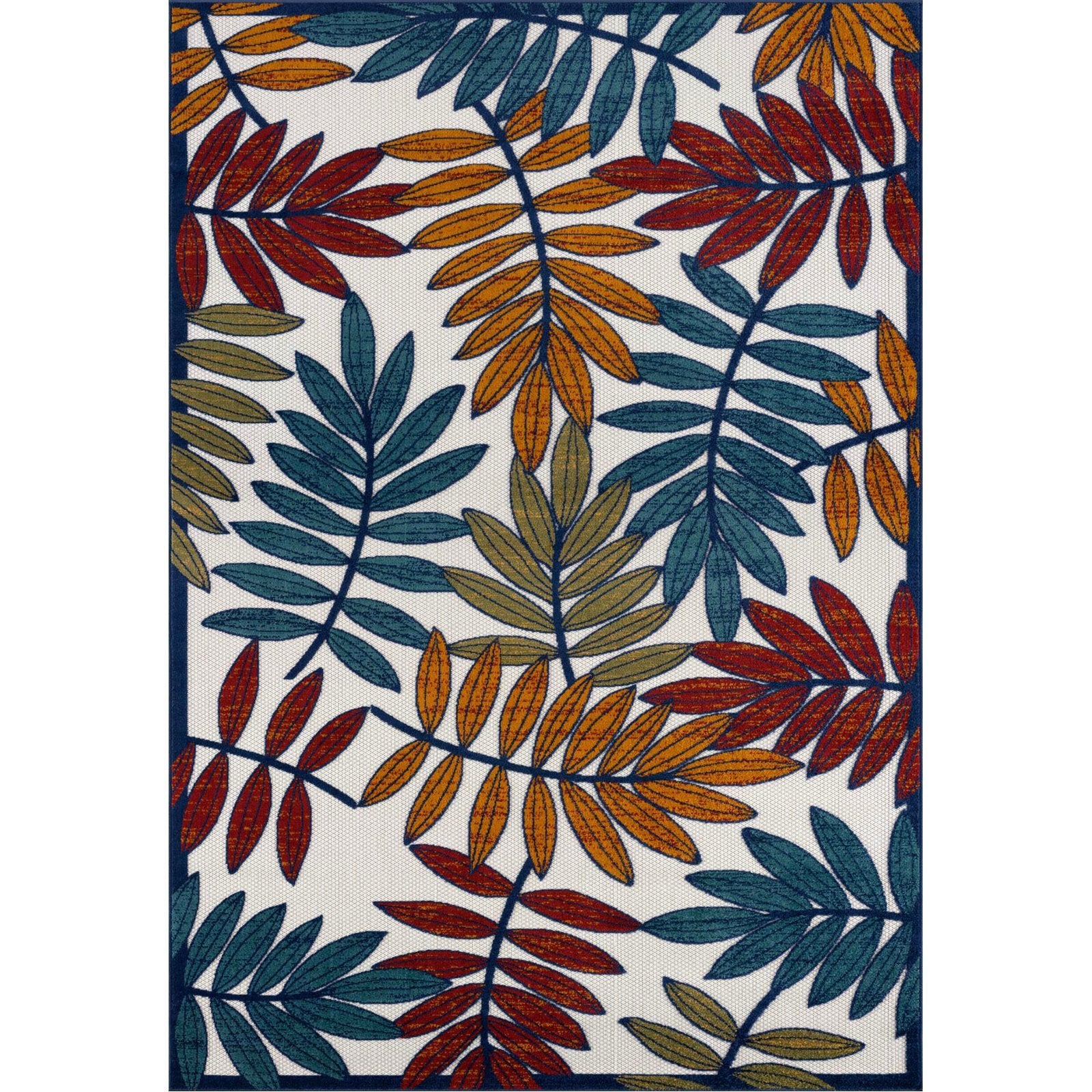 Tapis tissé extérieur intérieur Cabana Feuille - 70 x 140 cm | Leroy Merlin