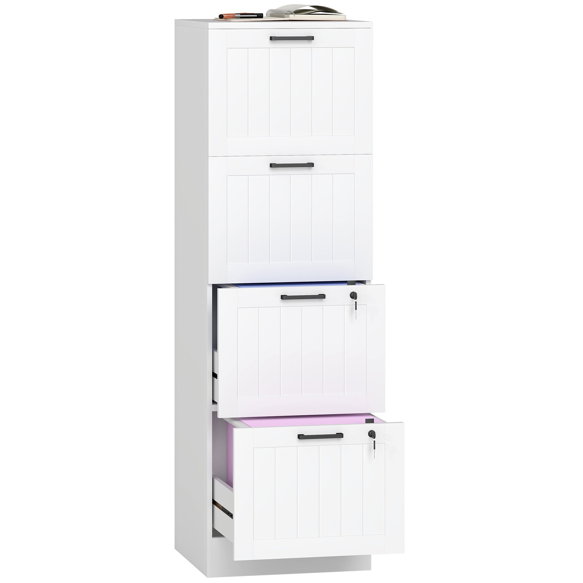 Armoire à dossiers avec 4 tiroirs, serrures A4 et dossiers à lettres ...